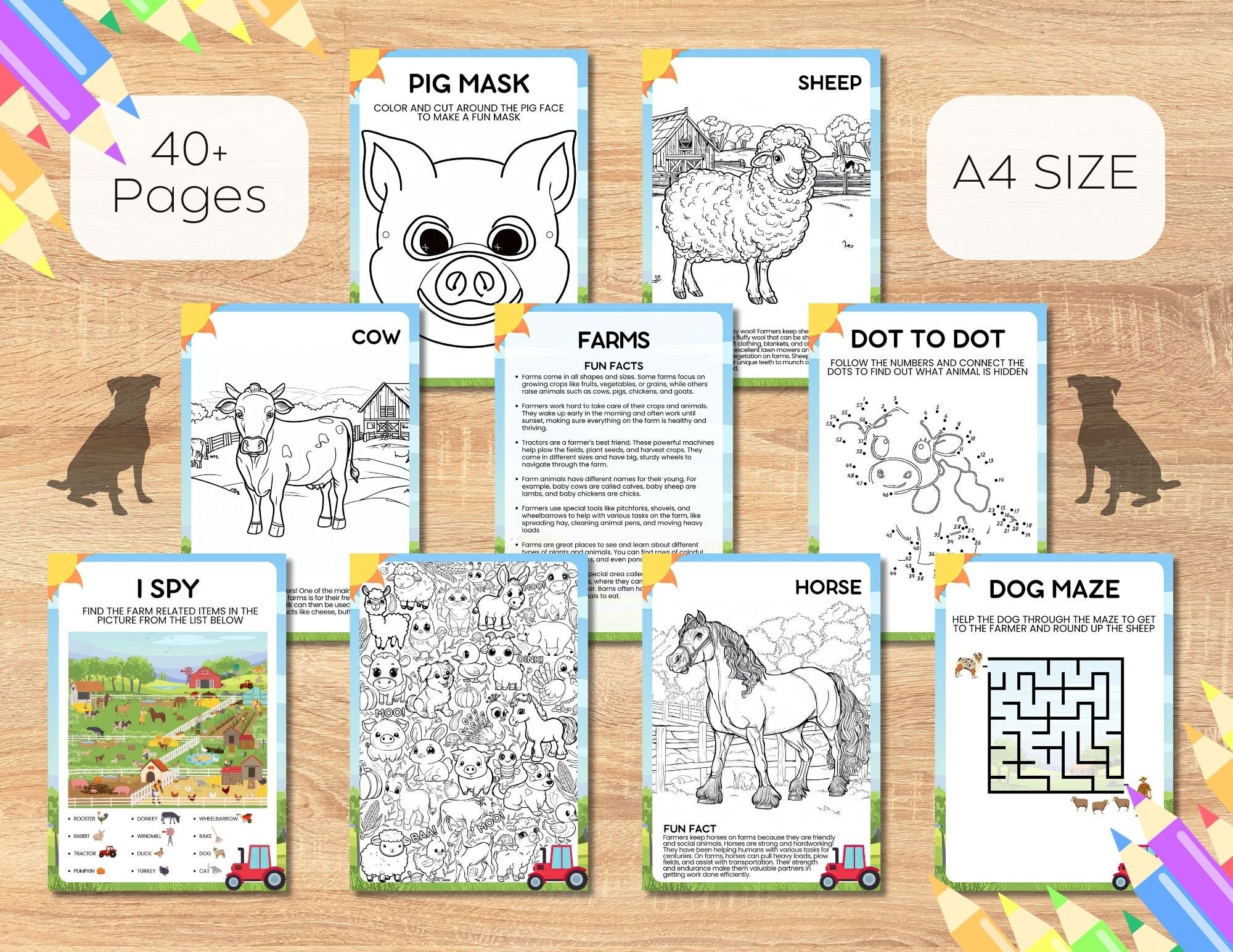 Farm Friends | Childrens Animal Activity & Coloring Book | Ebook | PDF ...