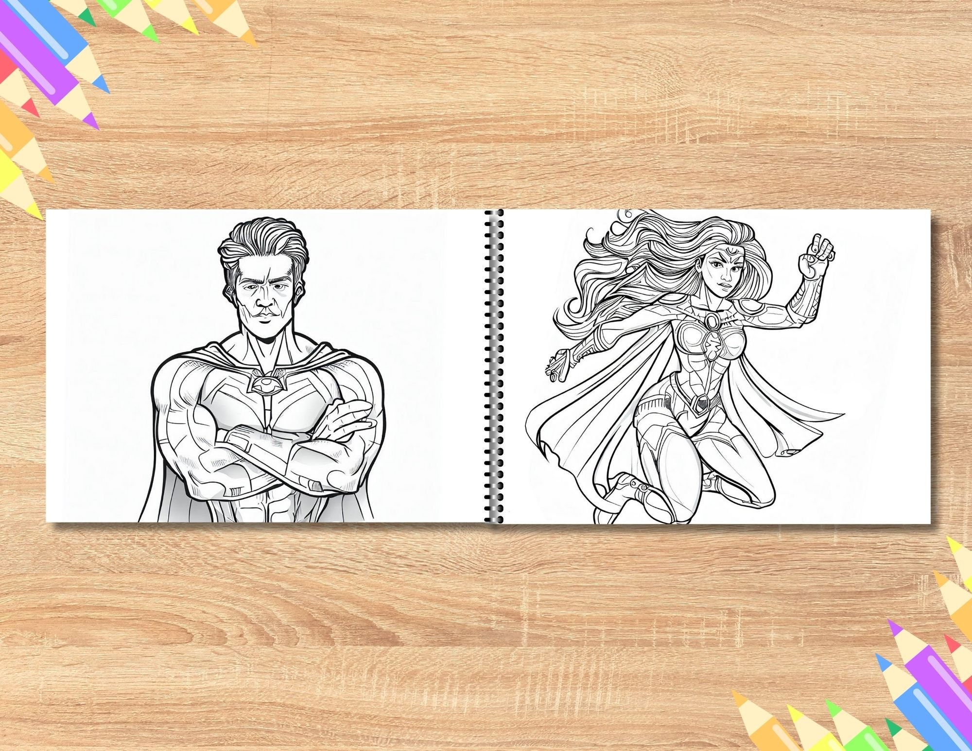 Superhero Coloring Book PDF Printable Download Coloring Pages Digital ...