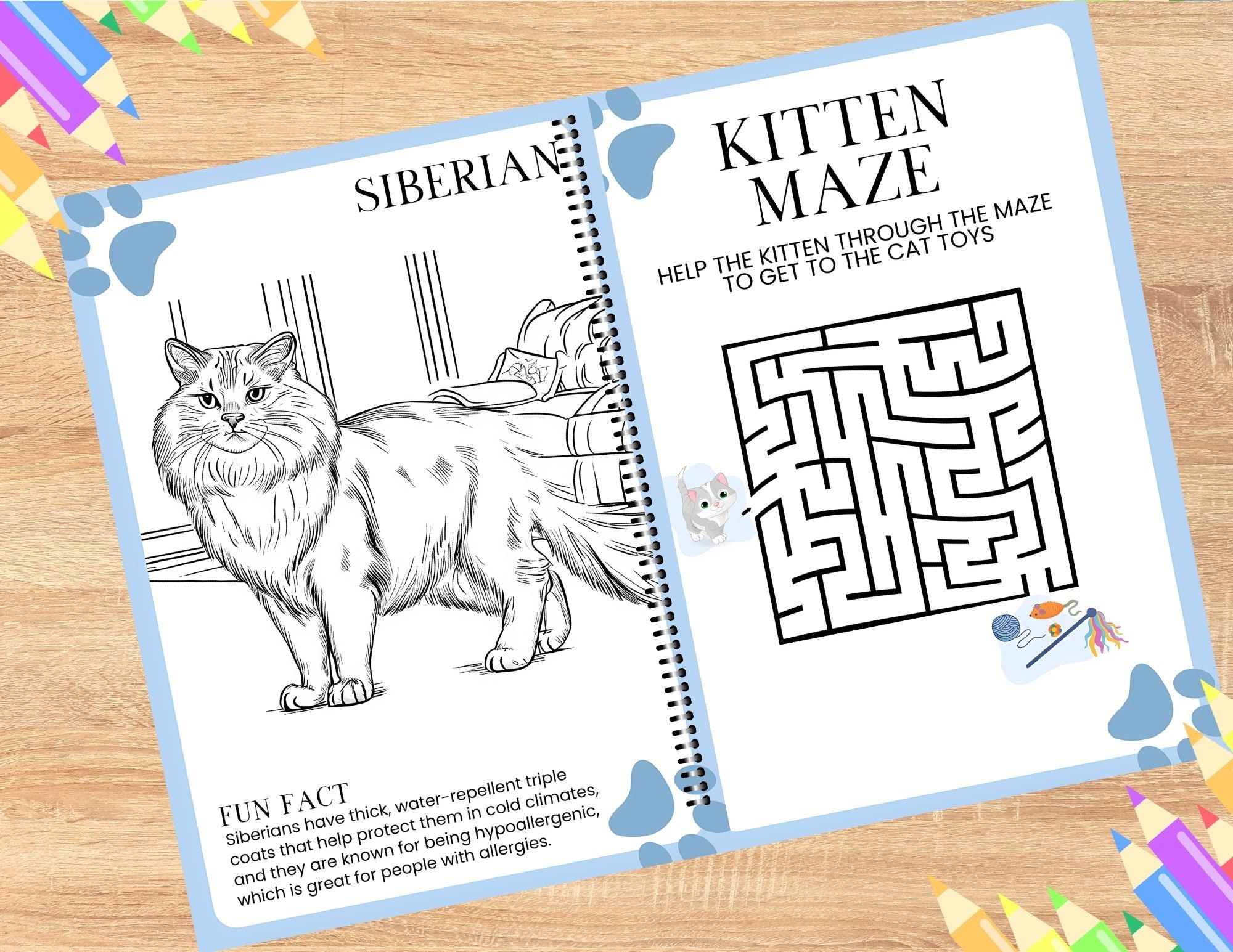 Cat Breeds Childrens Animal Coloring & Activity Book PDF Printable ...