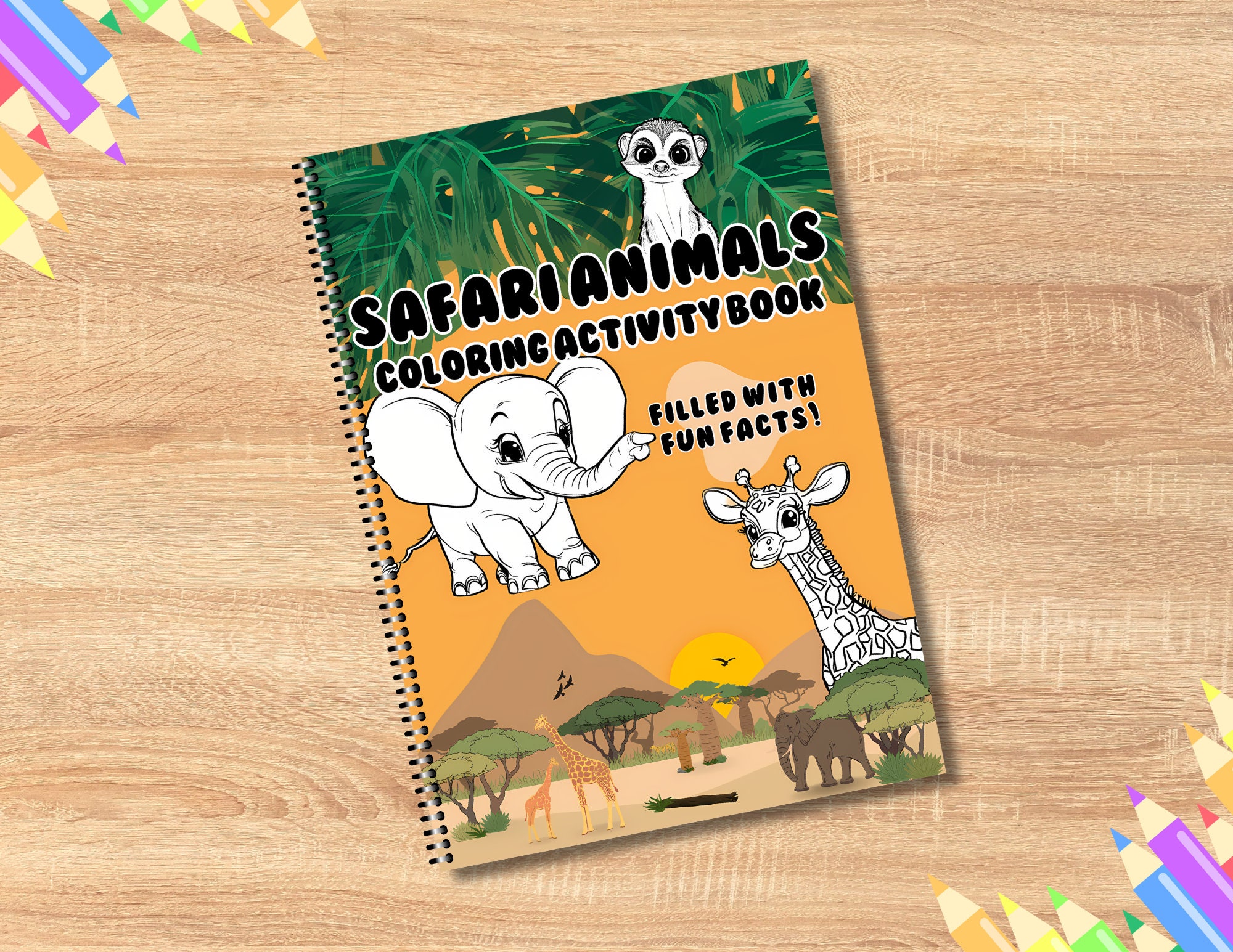 Safari Animals Childrens Activity & Coloring Book Ebook - Etsy