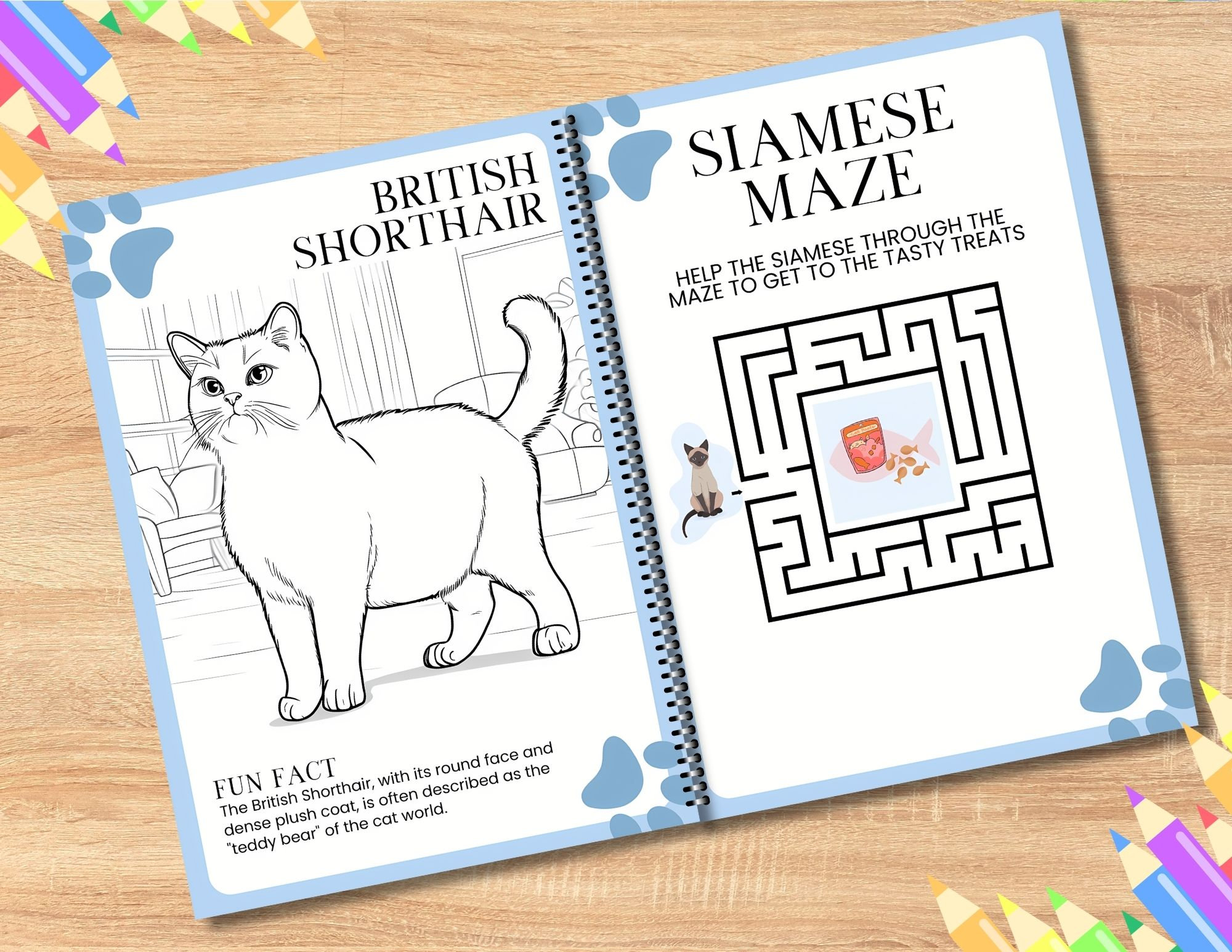 Cat Breeds Childrens Animal Coloring & Activity Book PDF Printable ...