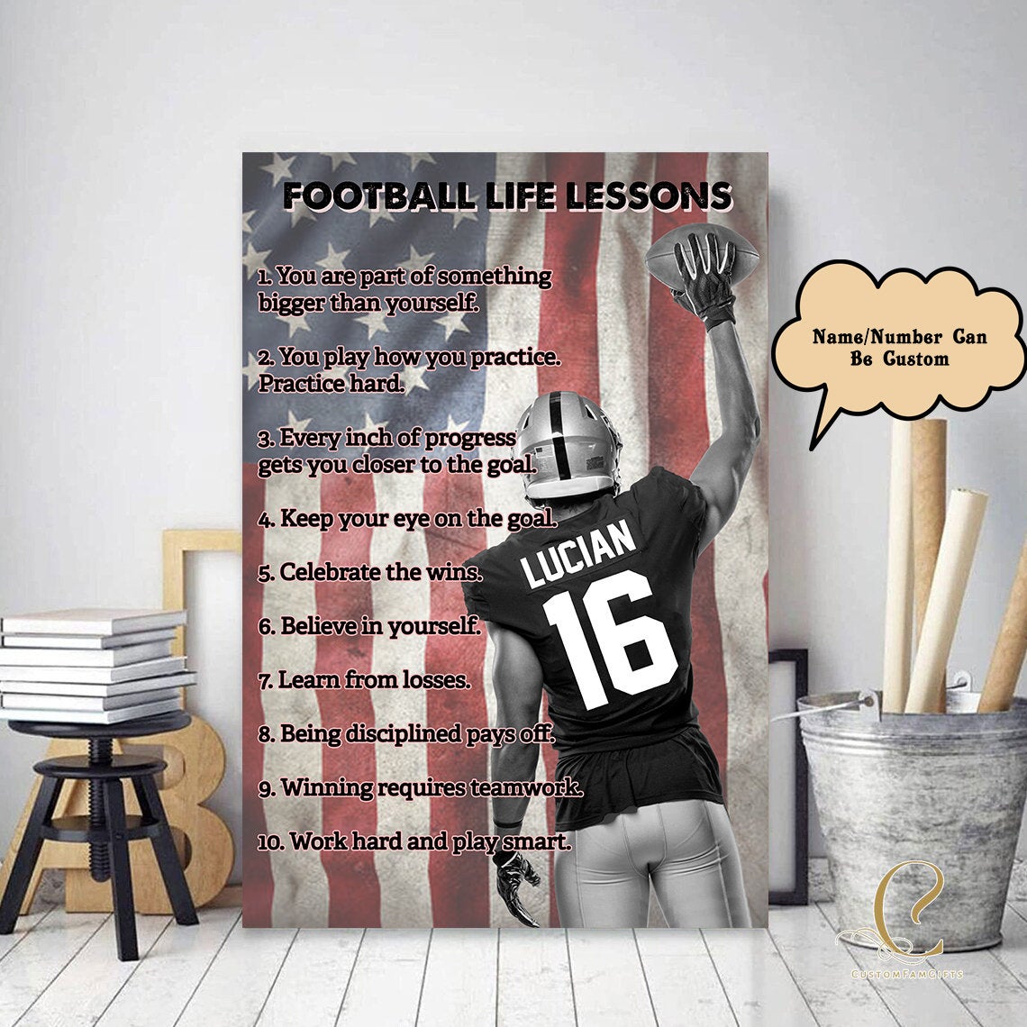 Personalized Football Life Lessons US Poster/canvas Custom - Etsy