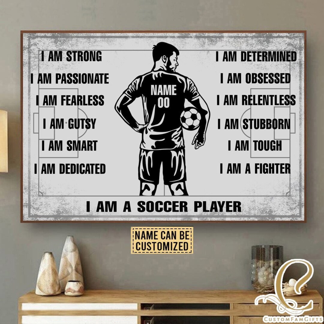 Personalized Soccer Player Poster/canvas Vintage Soccer - Etsy