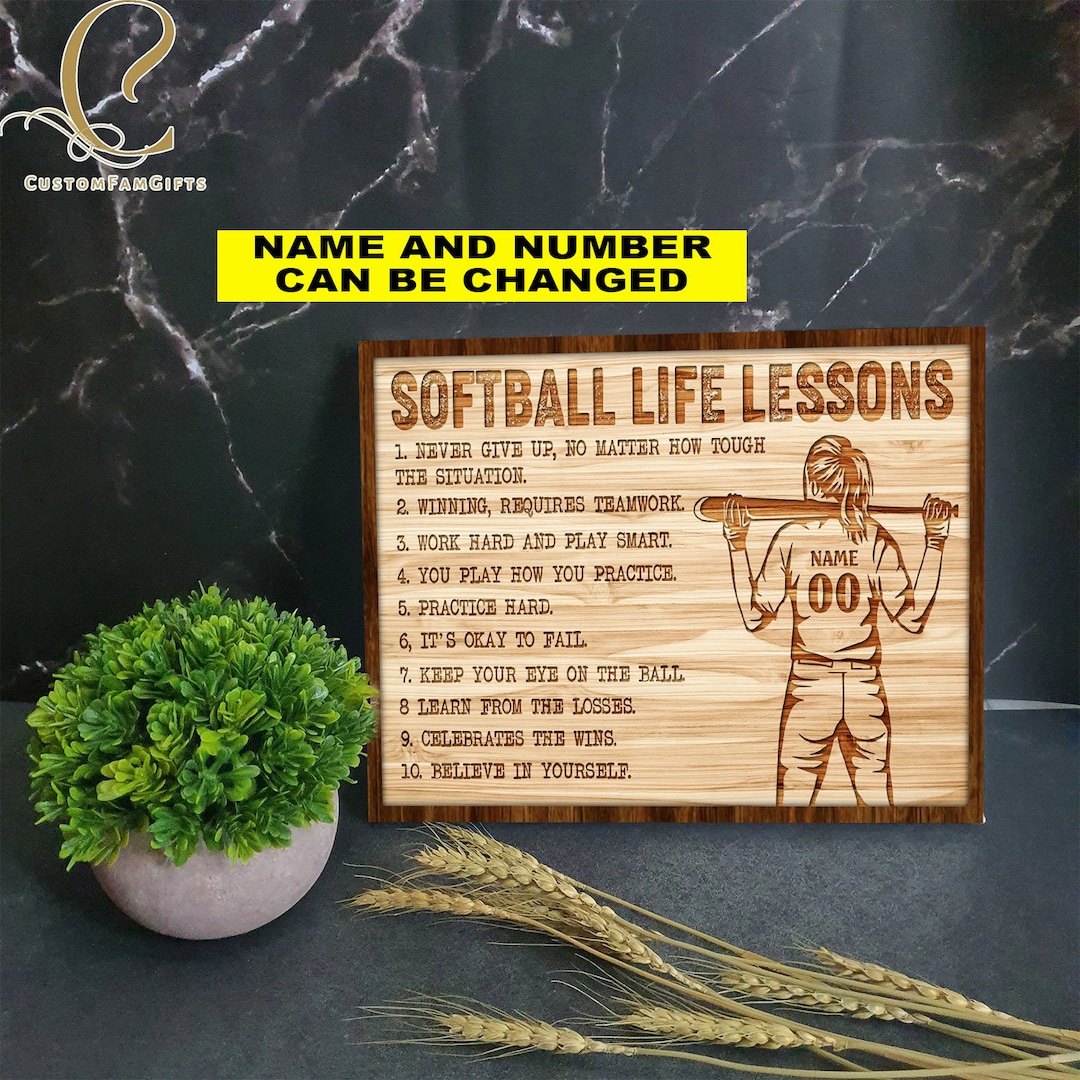 Personalized Softball Player Wooden Sign Softball Life - Etsy