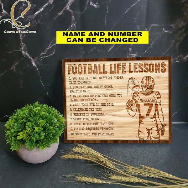 Football Life Lessons Sign - Etsy