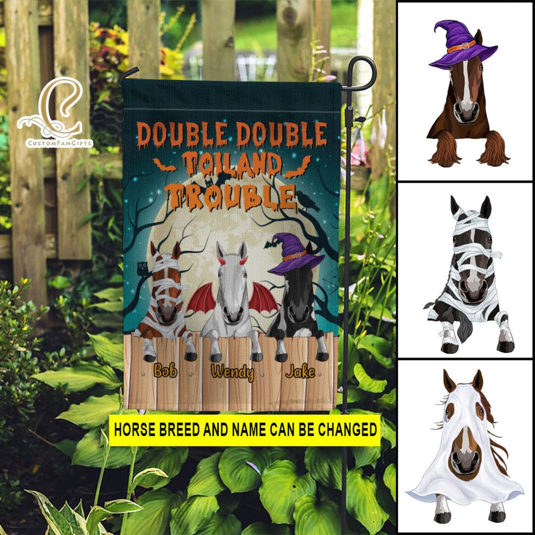 Personalized Horse Halloween Flag Garden Flag With Horse - Etsy