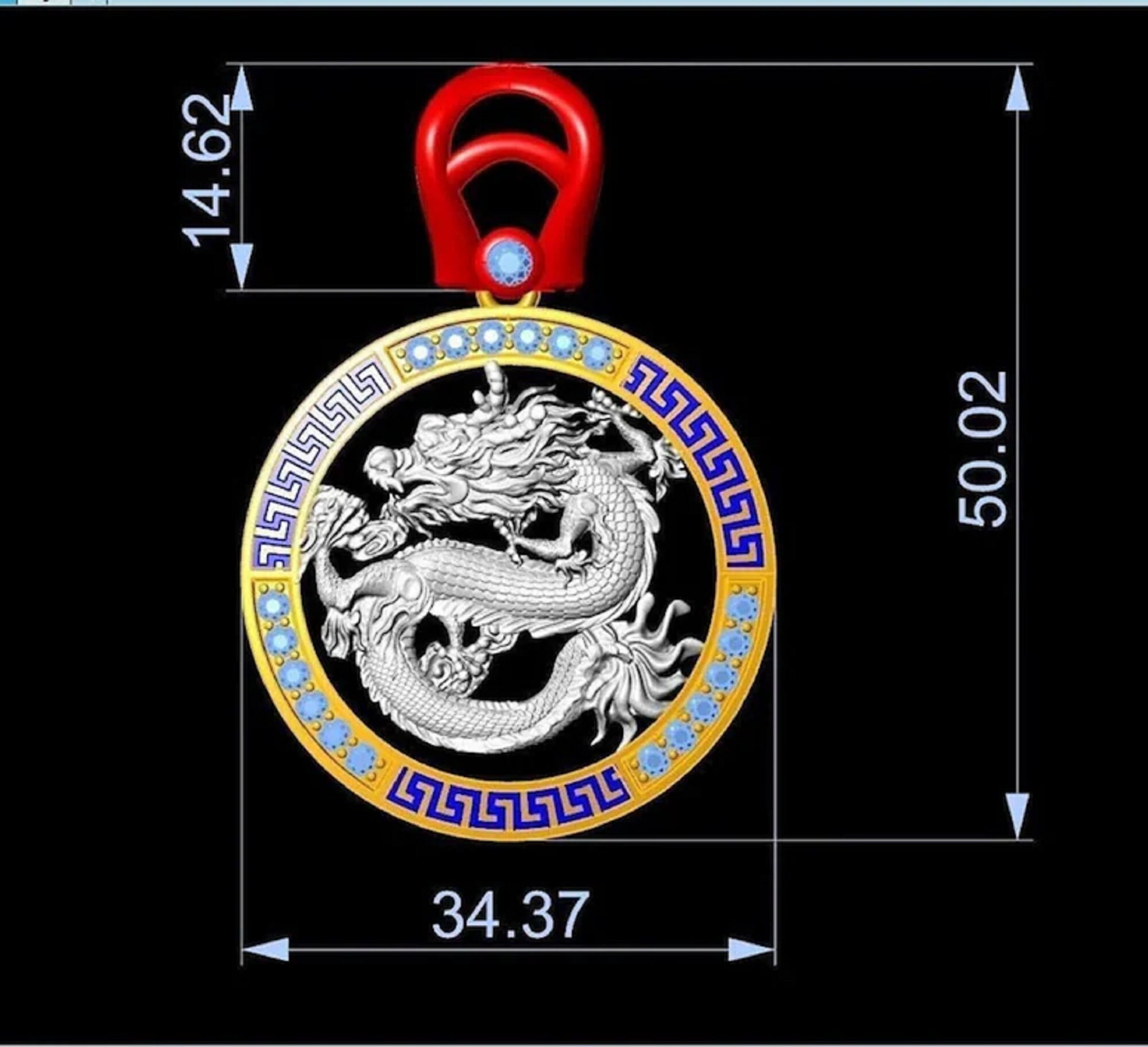 14k Gold Chinese Dragon Necklace, Personalized Chinese Dragon Pendant ...