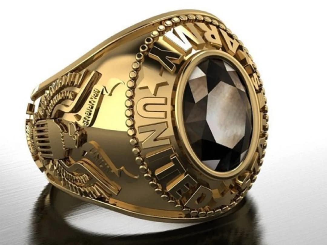 925 Sterling Silver Us Army Ring US Air Force Ring Army Jewelry Black ...