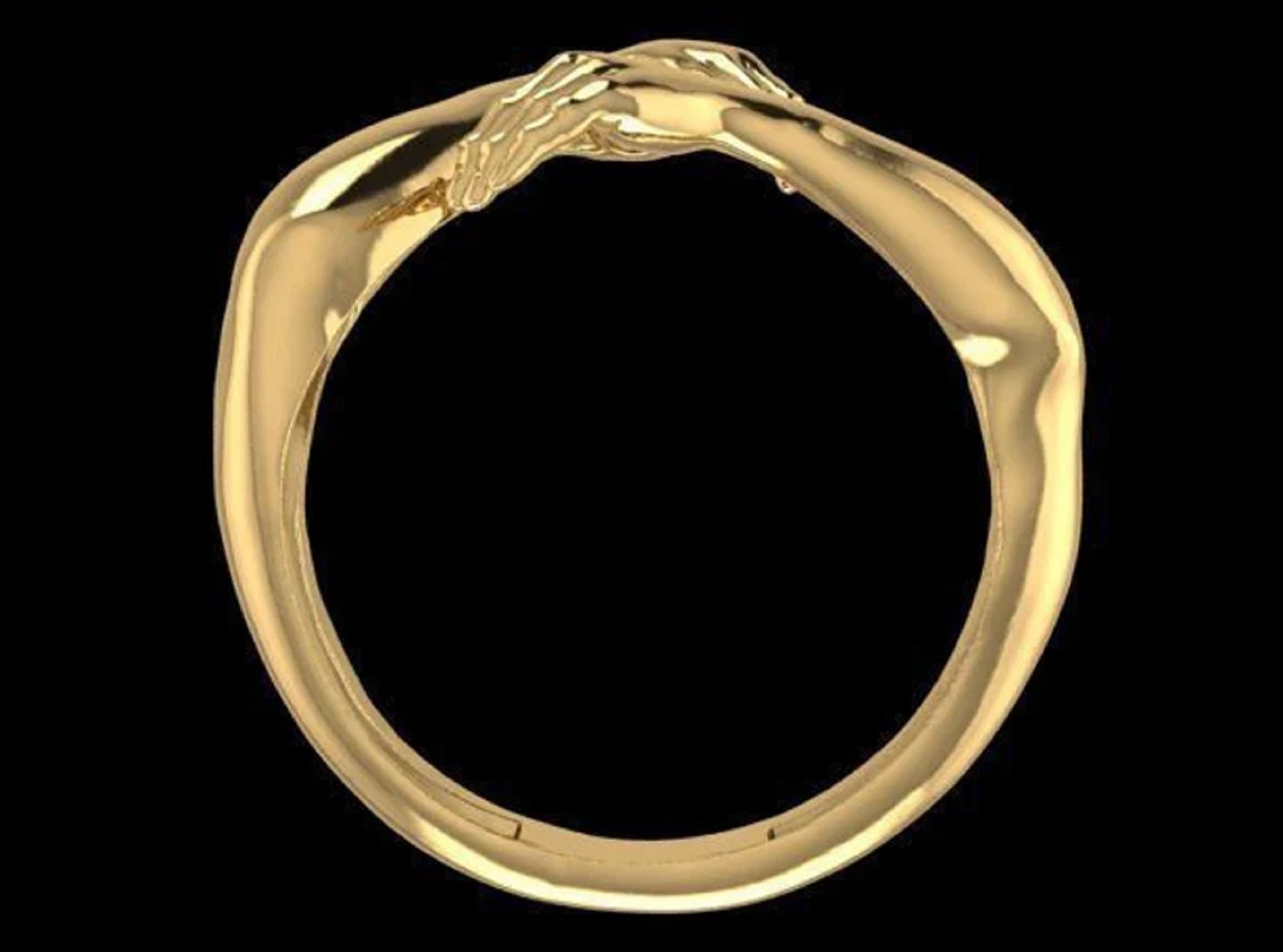 Hands Hugging Finger Ring 925 Sterling Silver Hug Ring Unique Silver ...