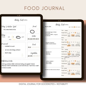 Digital Food Journal, Food Log, Food Diary, Meal Tracker, PDF Journal ...