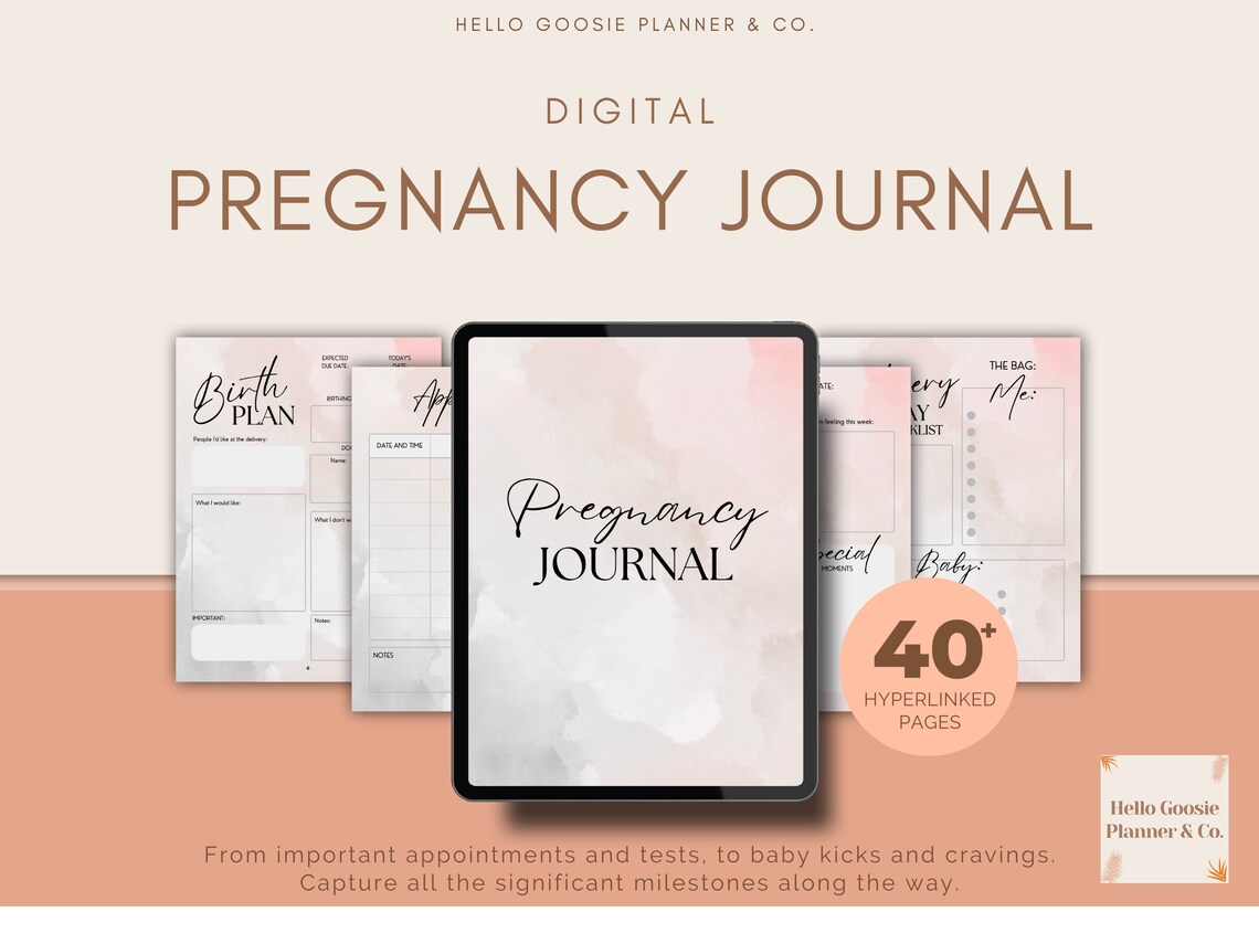 Digital Pregnancy Journal, Pregnancy Planner, Pregnancy Tracker ...