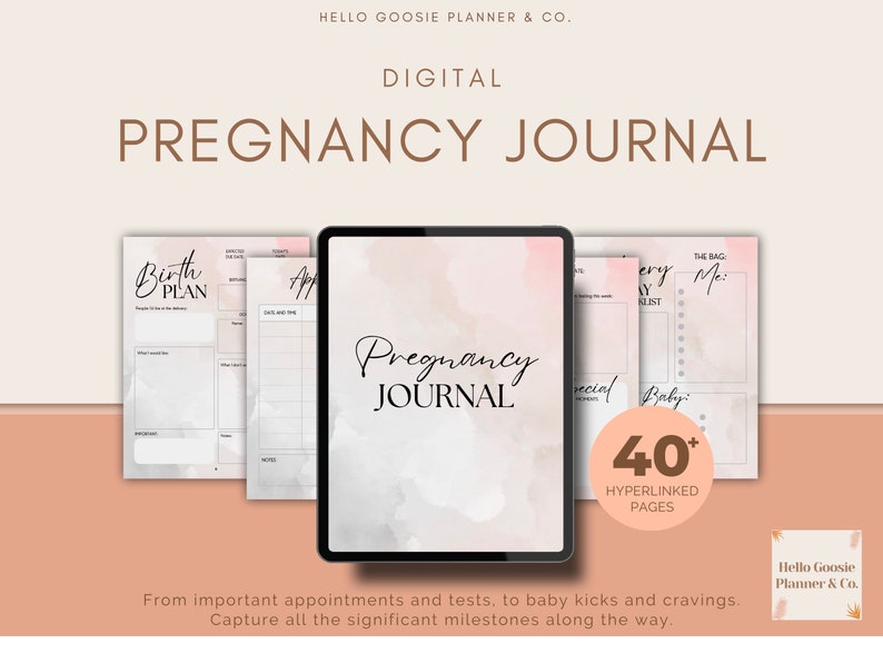 Digital Pregnancy Journal, Pregnancy Planner, Pregnancy Tracker ...