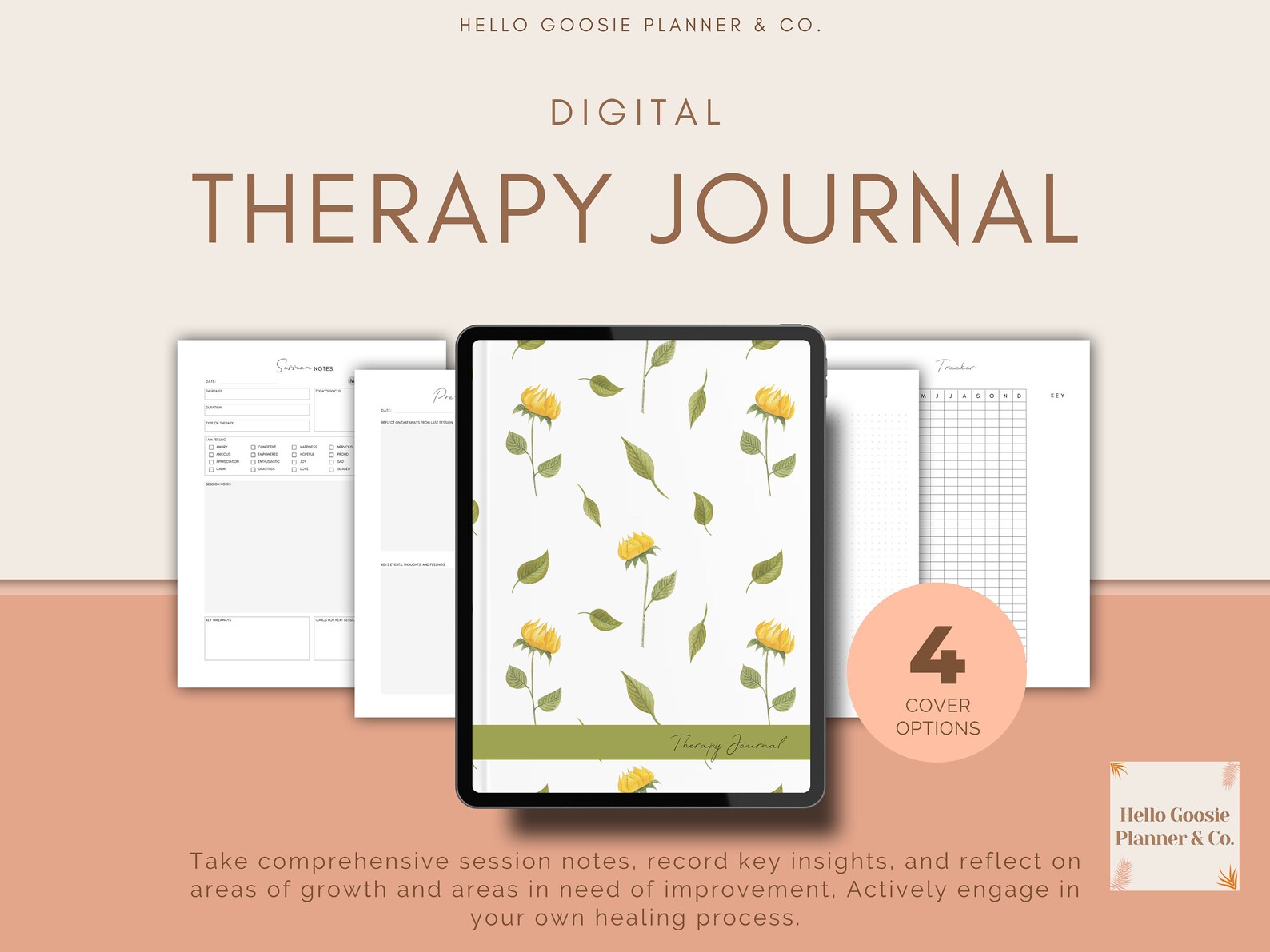 Digital Therapy Journal, Therapy Notebook, Therapy Notes, Session Notes ...