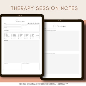 Digital Therapy Journal, Therapy Notebook, Therapy Notes, Session Notes ...