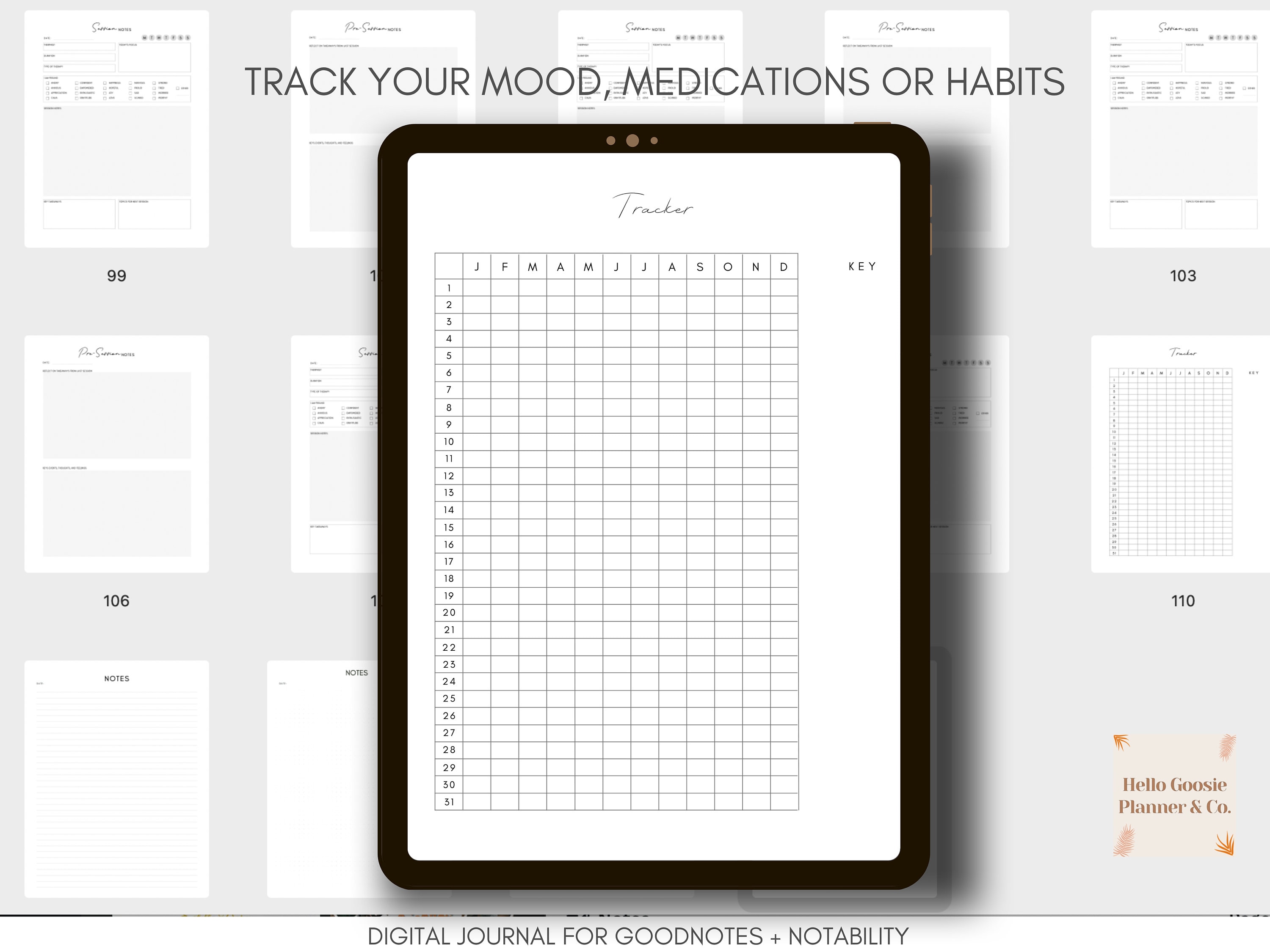 Digital Therapy Journal, Therapy Notebook, Therapy Notes, Session Notes ...