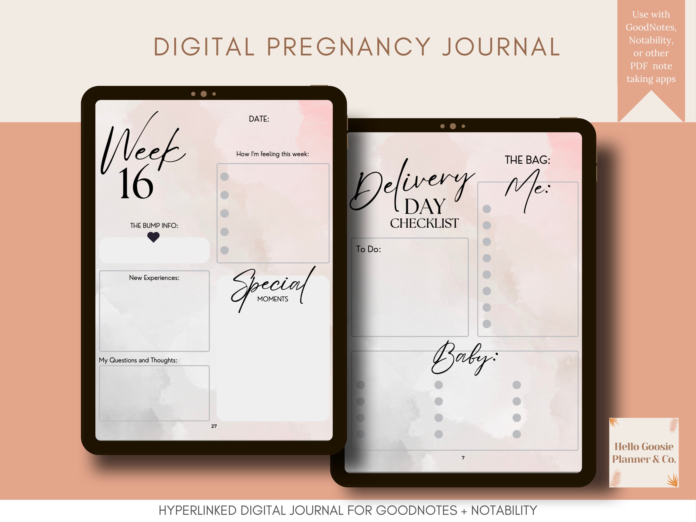 Digital Pregnancy Journal, Pregnancy Planner, Pregnancy Tracker ...