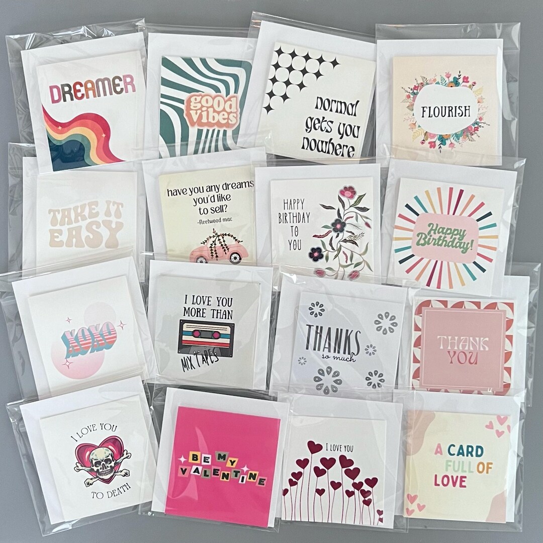 16 Pack Greeting Cards 4x4 Folded Card Envelope Included - Etsy