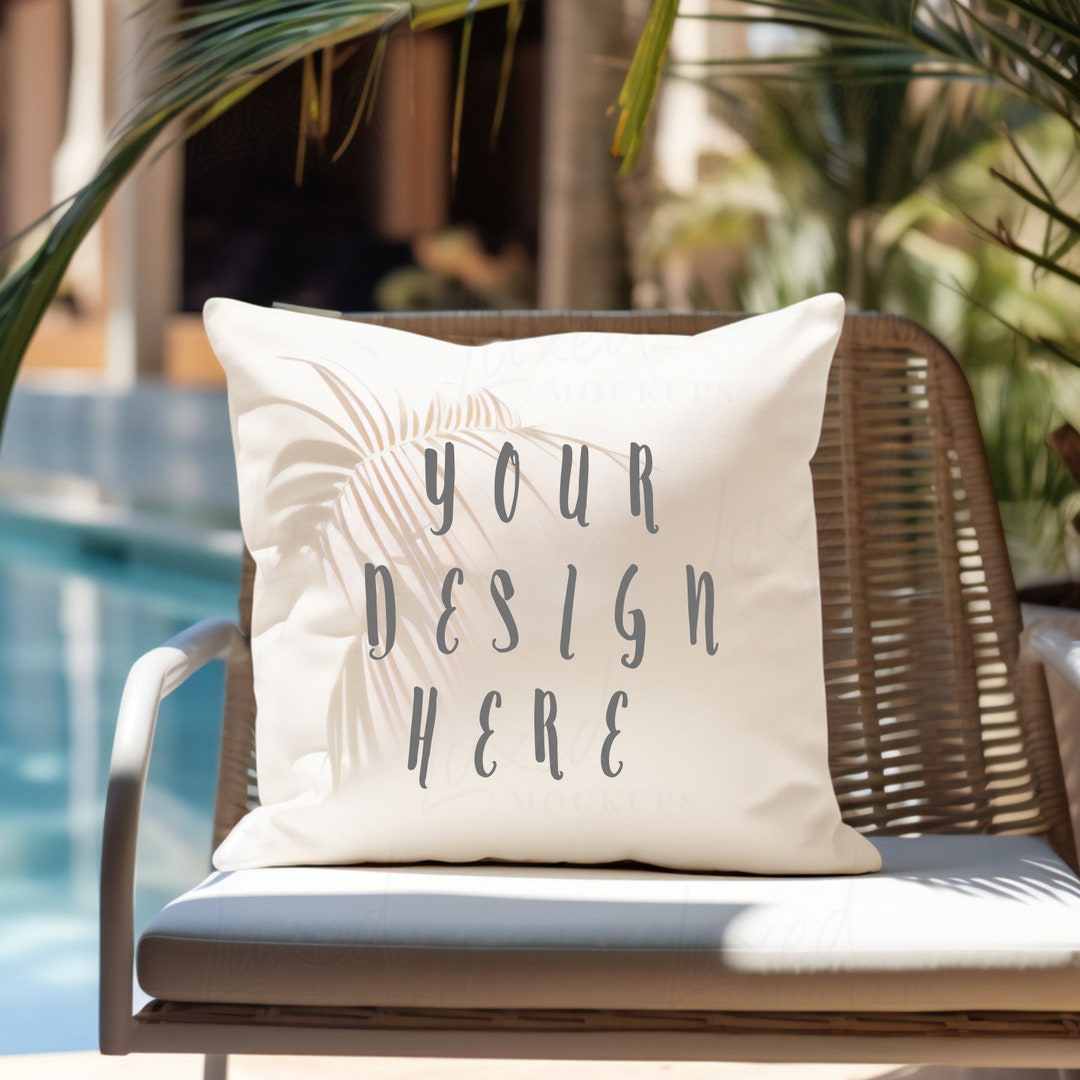 Outdoor Printify Pillow Mockup Blank Pillow Mockup Throw Pillow Mockup ...