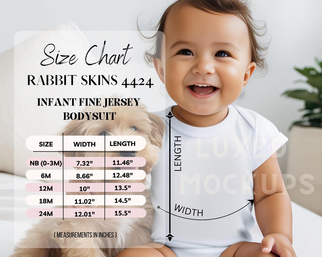 Rabbit Skins 4424 Size Chart, Sizing Guide, Infant Bodysuit, Size Chart ...