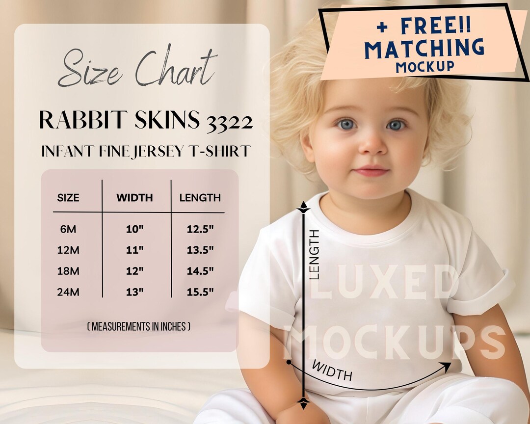 Rabbit Skins 3322 Size Chart | Rabbit Skins Infant Fine Jersey Tee Size ...