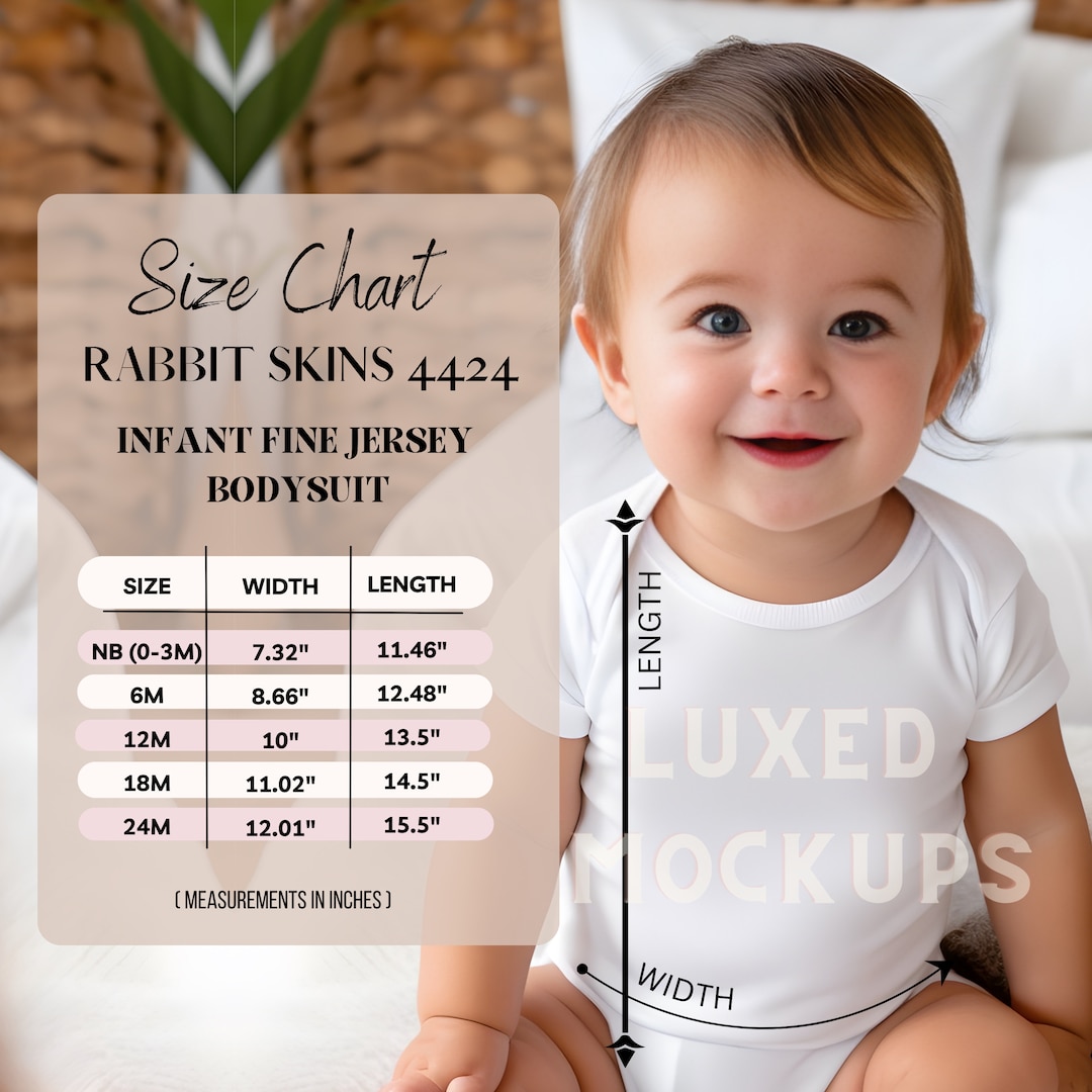 Rabbit Skins 4424 Size Chart, Sizing Guide, Infant Bodysuit, Size Chart ...