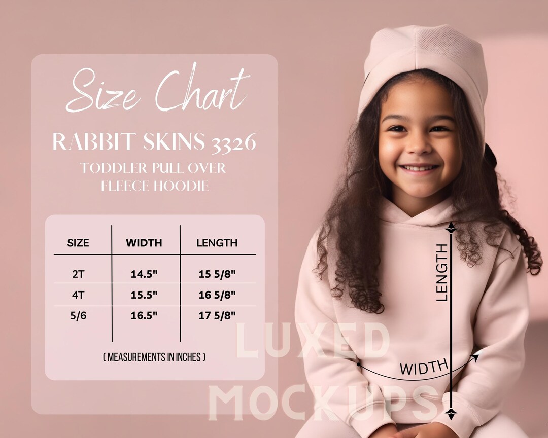 Rabbit Skins 3326 Toddler Pullover Fleece Hoodie Size Chart • Rabbit ...