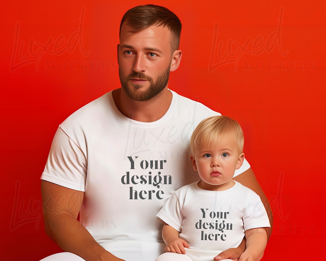 Daddy and Me White T-shirt Mockup Models | Father's Day Shirt | Toddler ...