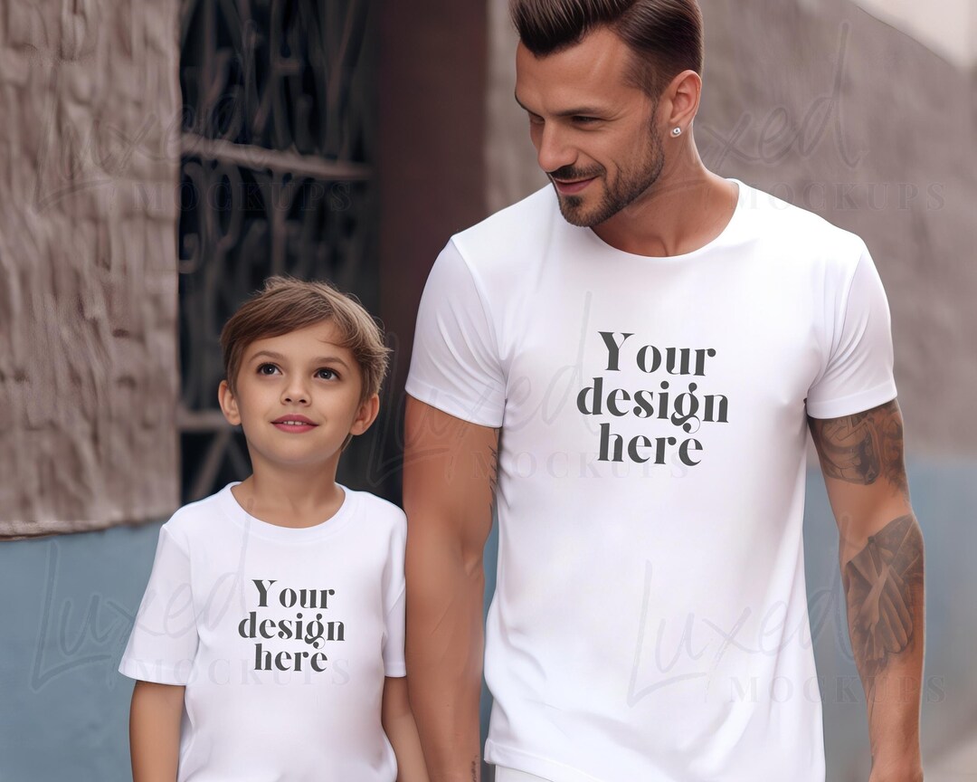 Daddy and Me White T-shirt Mockup Models | Father's Day Shirt | Toddler ...