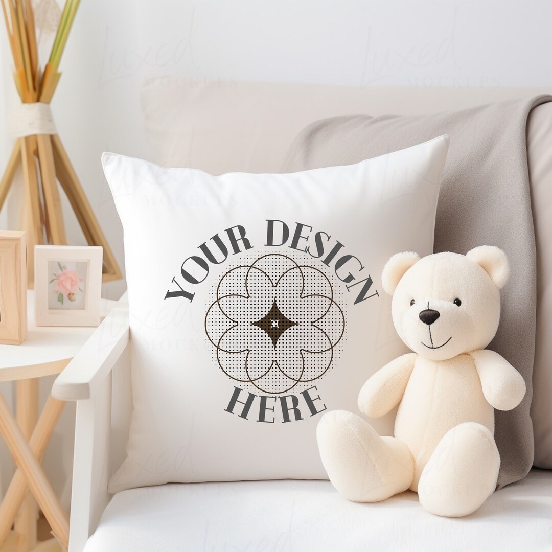 Nursery Printify Pillow Mockup Blank Baby Pillow Mockup Baby Room Throw ...