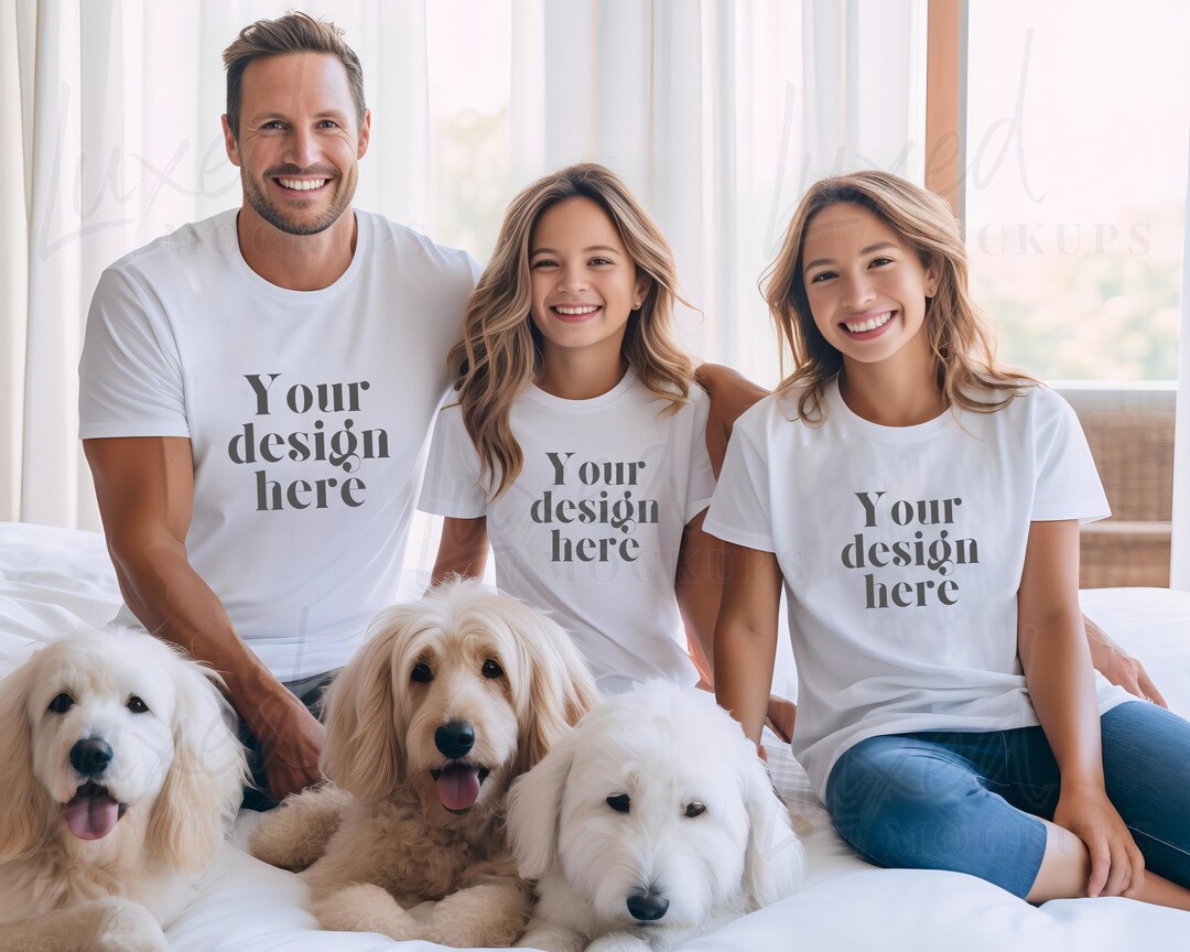 Dog Family Mockup, Family Model Mockup, Bella Canvas 3001 and 3001T ...