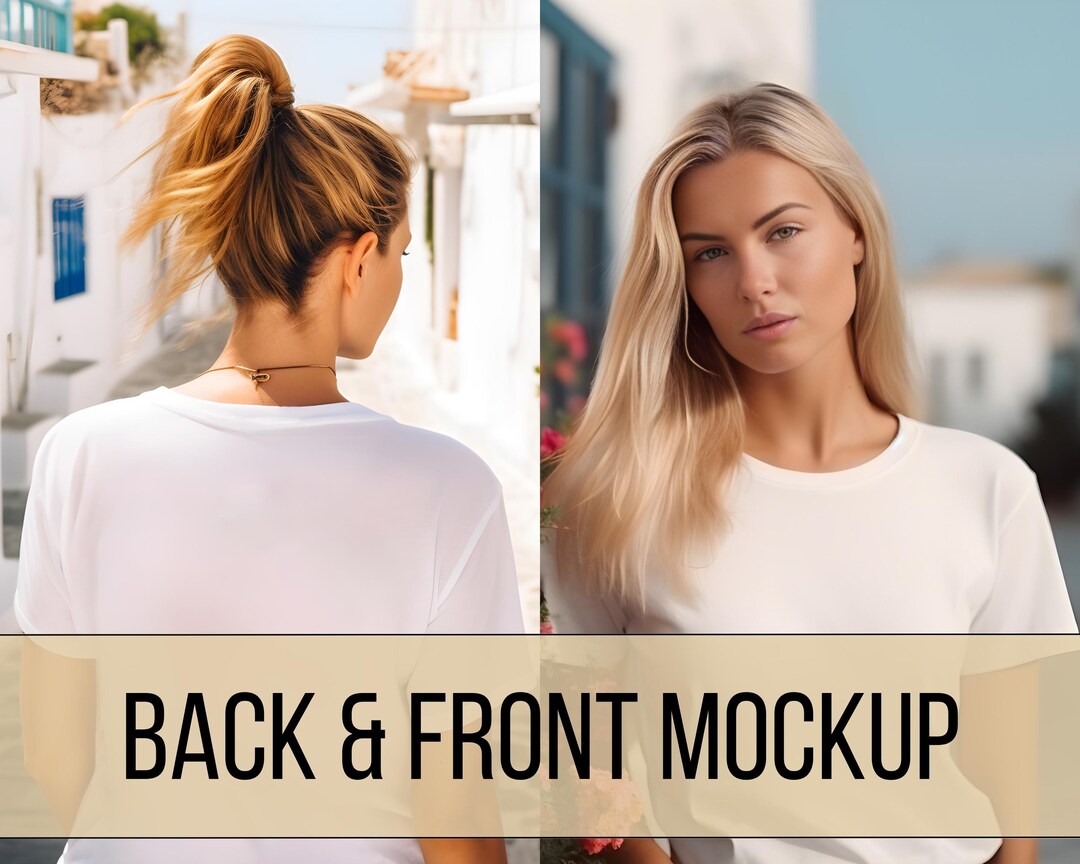 Front Back Mockup 3001, Front and Back Bella Canvas 3001 White Mockup ...