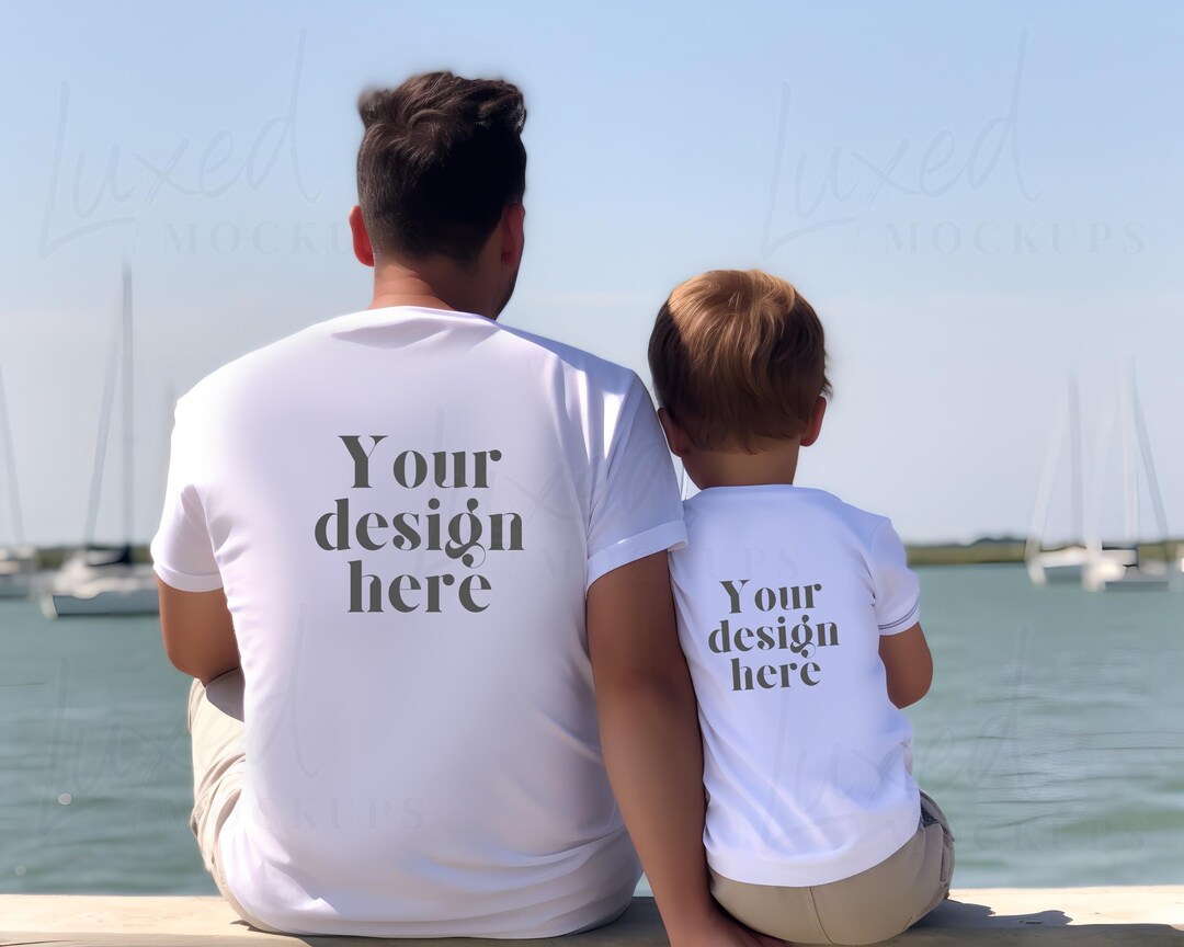 Fathers Day Back Mockup Beach Vibe | Father's Day Mockup, Dad and Son ...