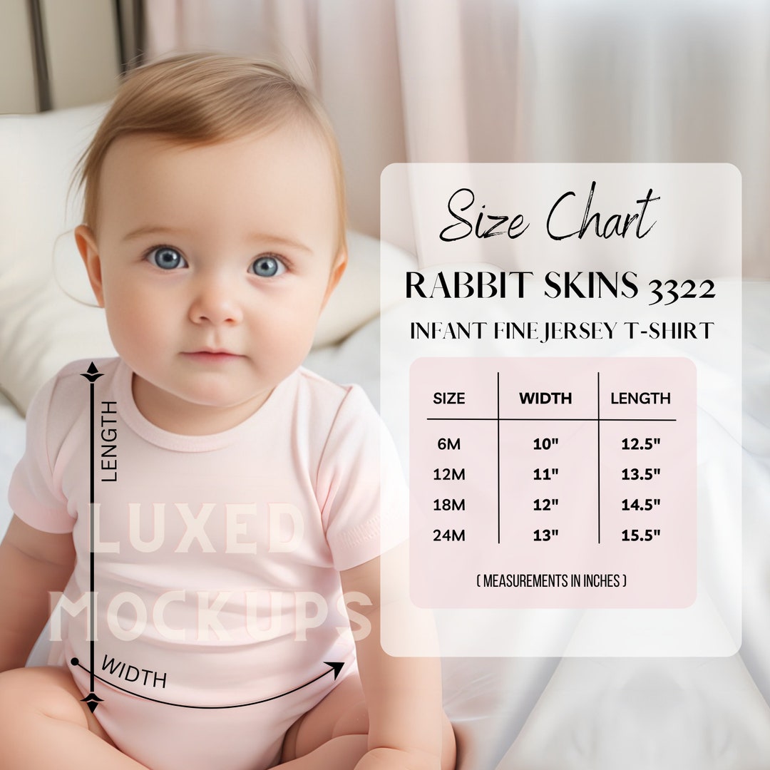 Rabbit Skins 3322 Size Chart Rabbit Skins Infant Fine Jersey - Etsy