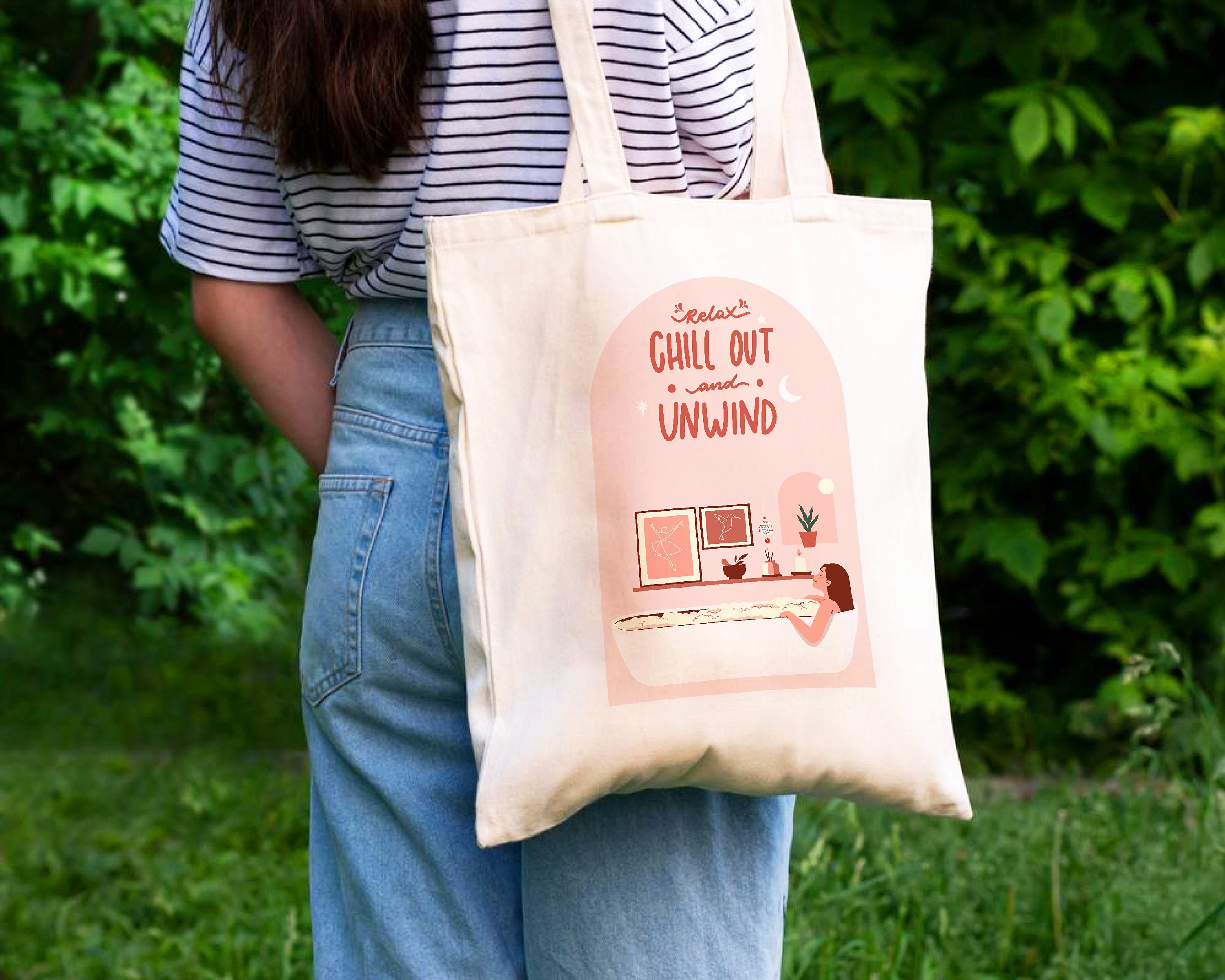Self Care Bag, Shopping Bag, Gifts for Her, Cotton Bag Canvas, Positive ...