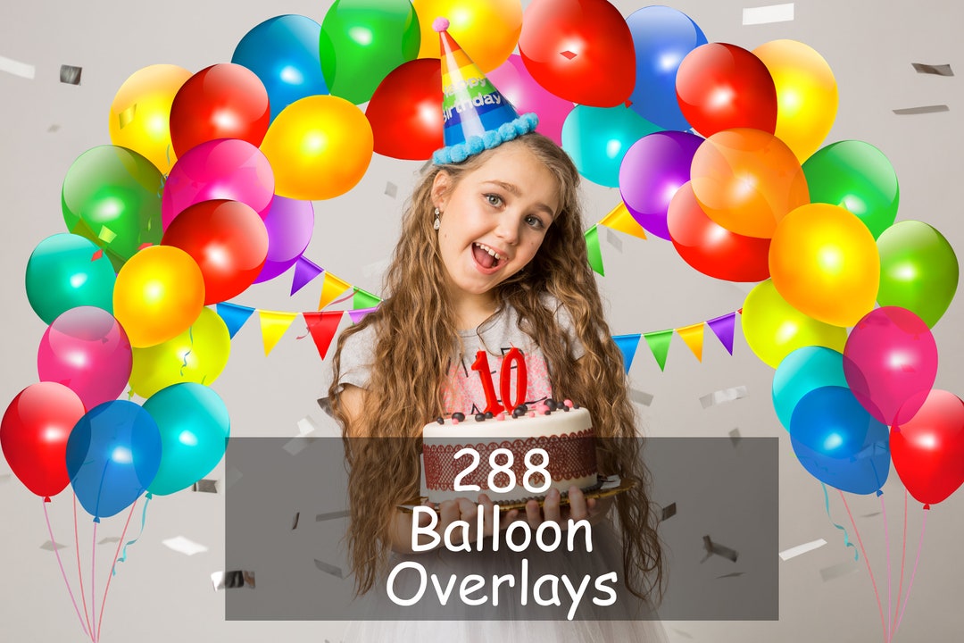 288 Balloon PNG Overlays; Realistic Balloons Photoshop Overlays, Photo ...