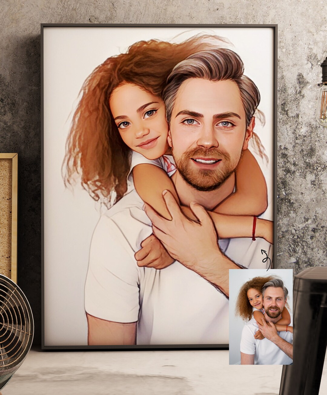Custom Family Cartoon Drawing Wedding Pet Graduation Portrait From ...
