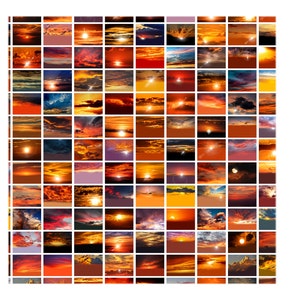 105 Sky Sunset Overlays; Sunset Dusk Photoshop Overlays, Photo Edit ...