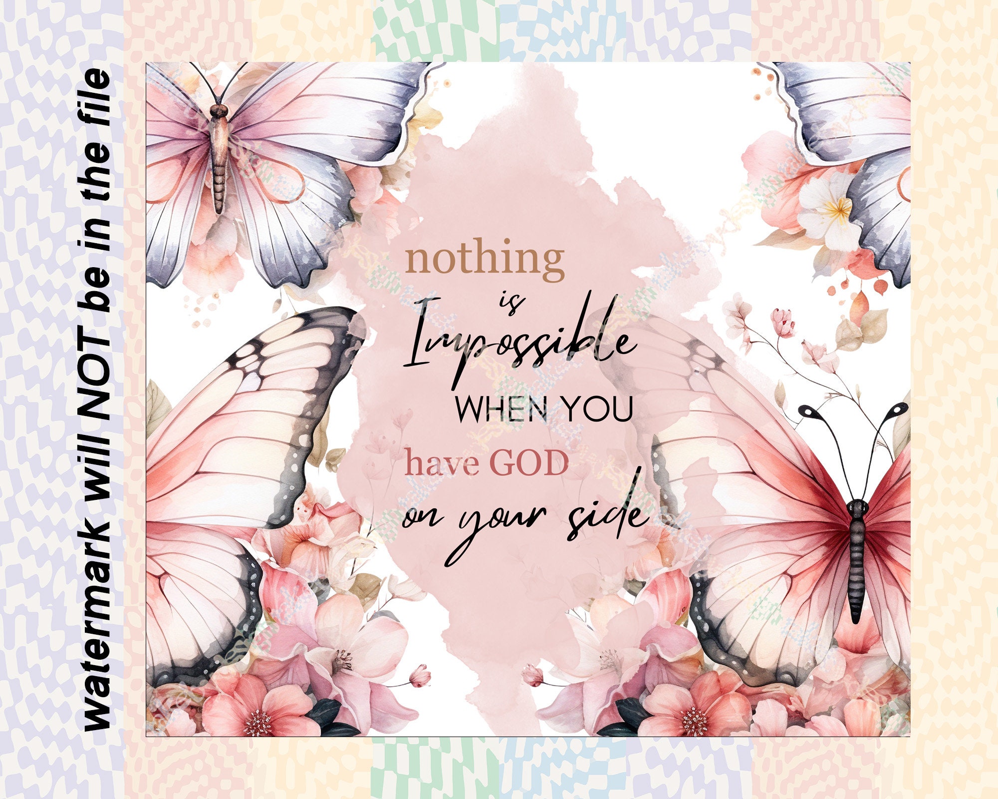 Nothing is Impossible With God Jesus - Christian Bible Tumbler Wrap ...