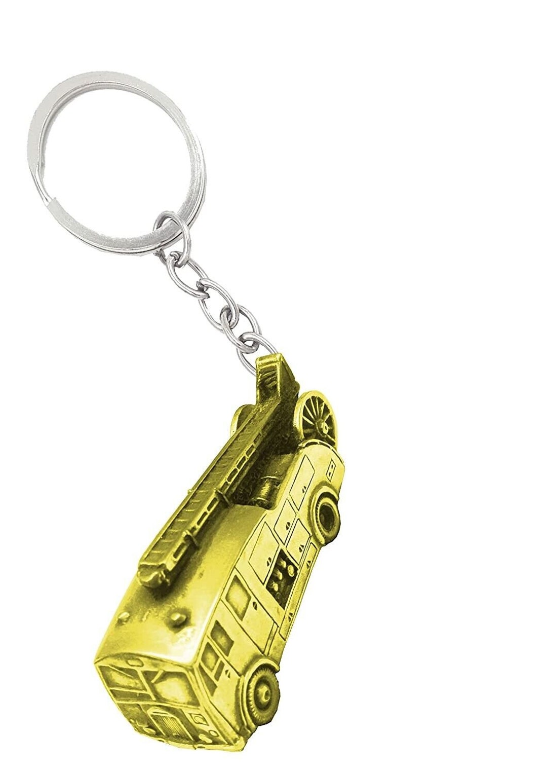 Fire Engine Circa 1950 Ref61 Split-ring Keyring FULL Car Handmade Gold ...