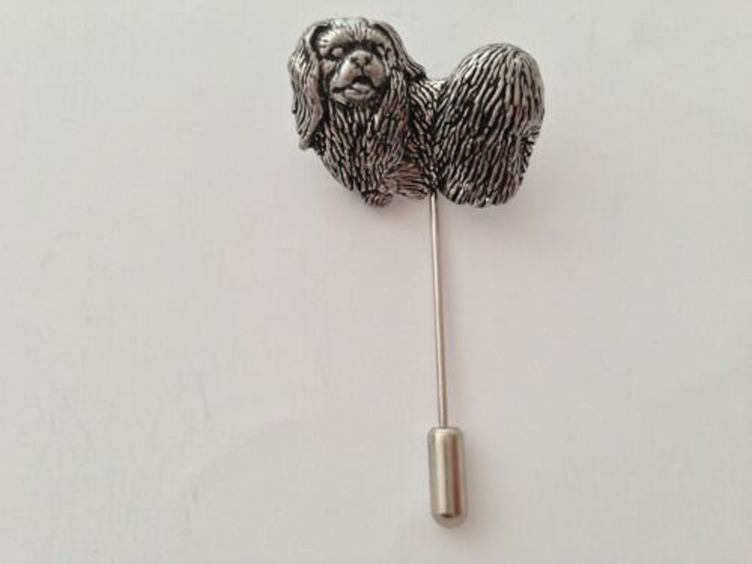 D9 Pekingese Fine English Pewter on a Very Strong Tie Stick Pin Perfect ...