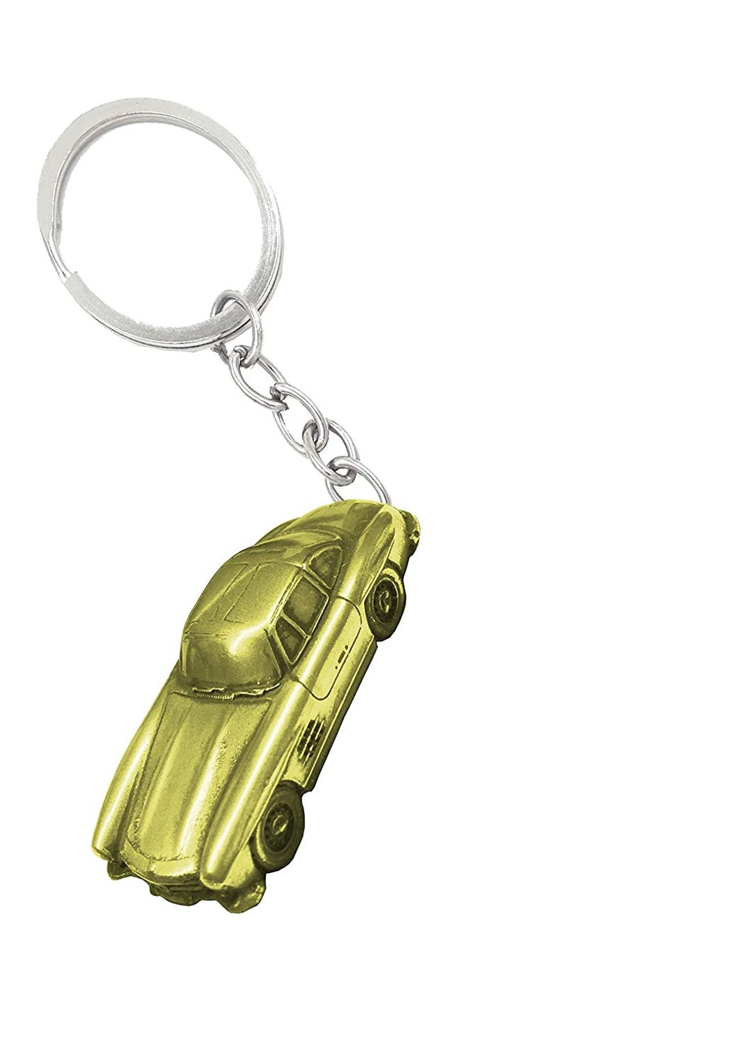 Ref157 Merc 300 SL gullwing Split-ring Keyring FULL Car Handmade Gold ...
