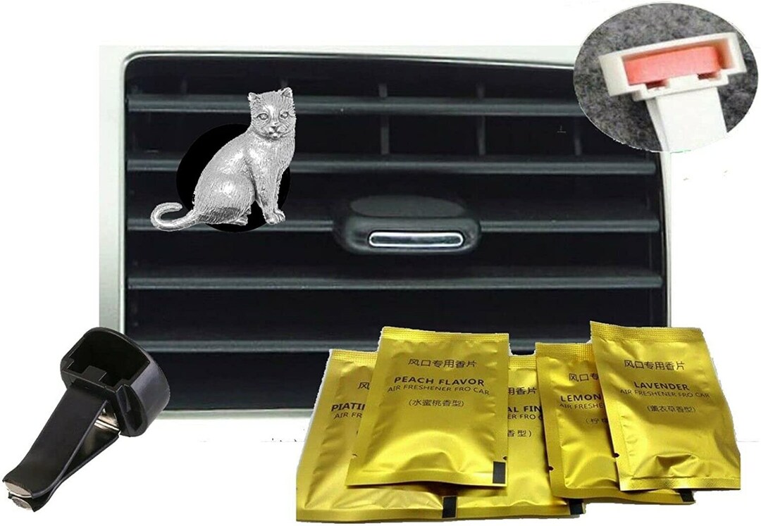 Pp-c03 British Shorthair Cat Vehicle Air Freshener Black Vent Clip Kit ...