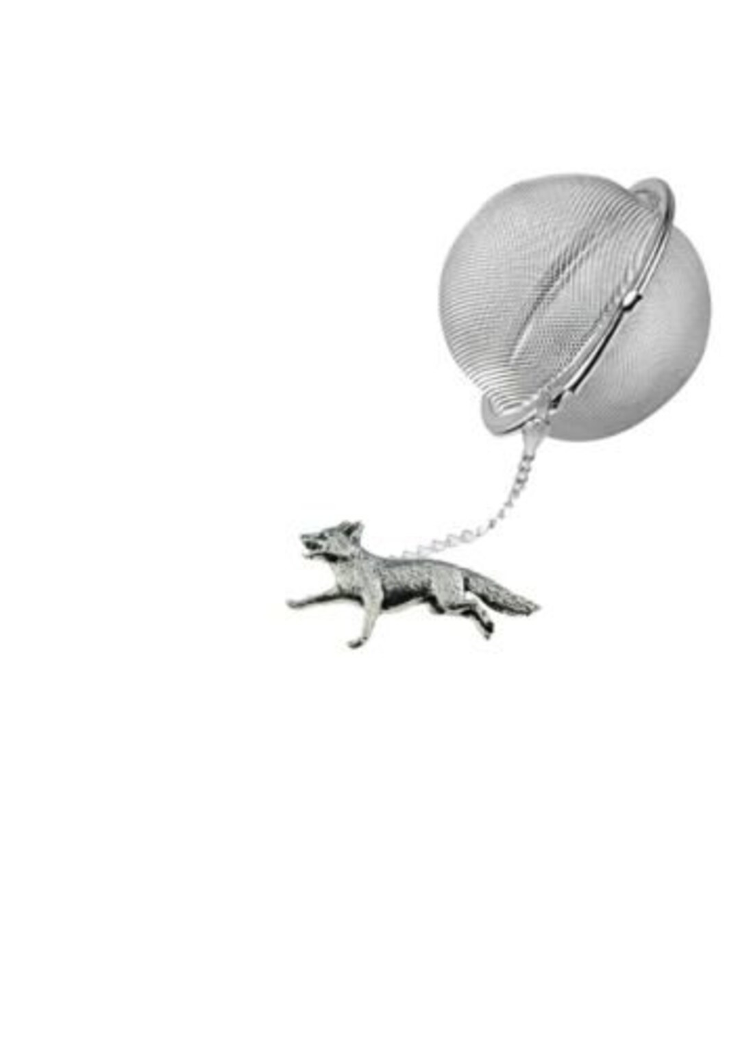 A3 Running Fox Pewter on a Tea Leaf Infuser Stainless Steel Sphere ...