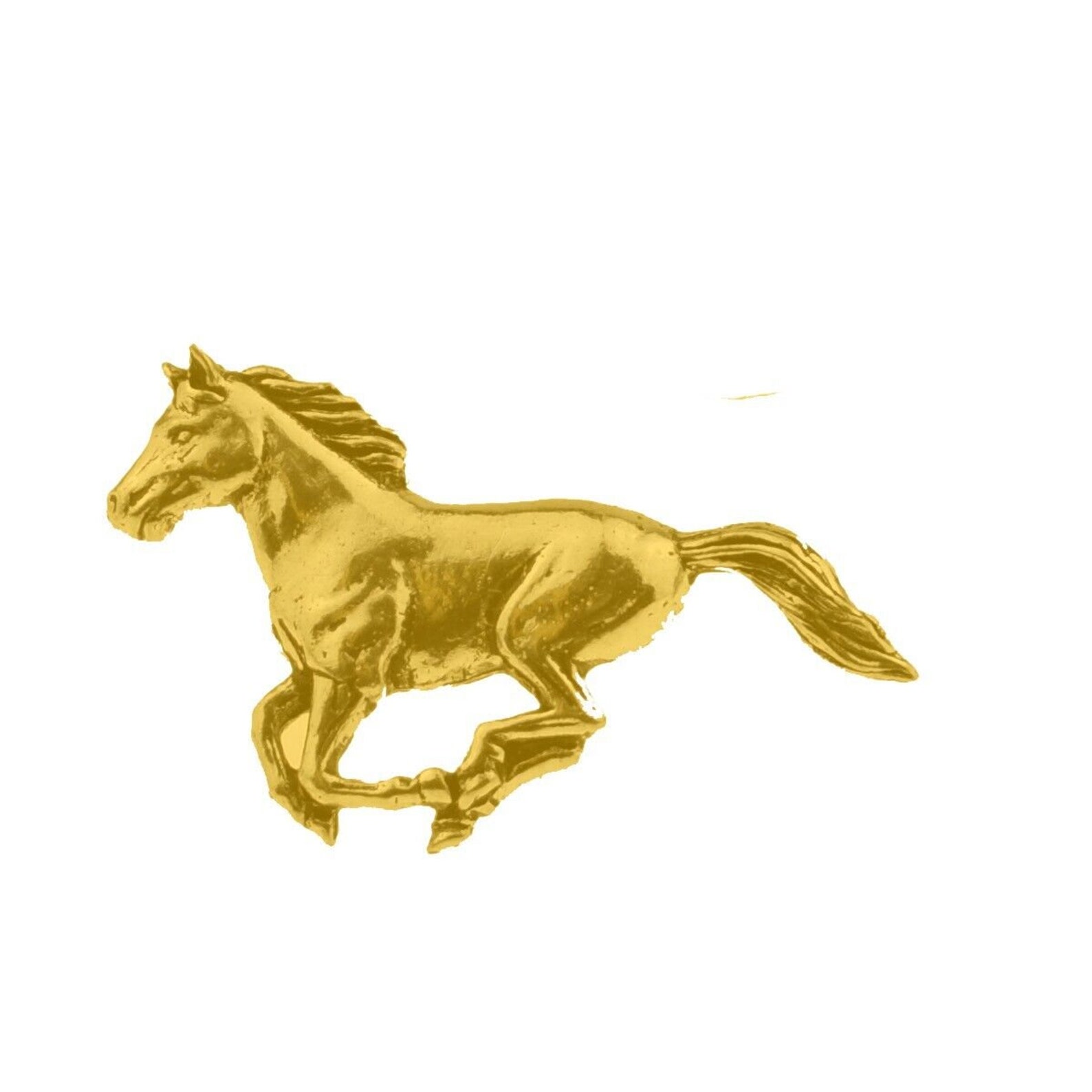 A19 Running Horse Pin Badge Silver or Gold Made of Fine - Etsy