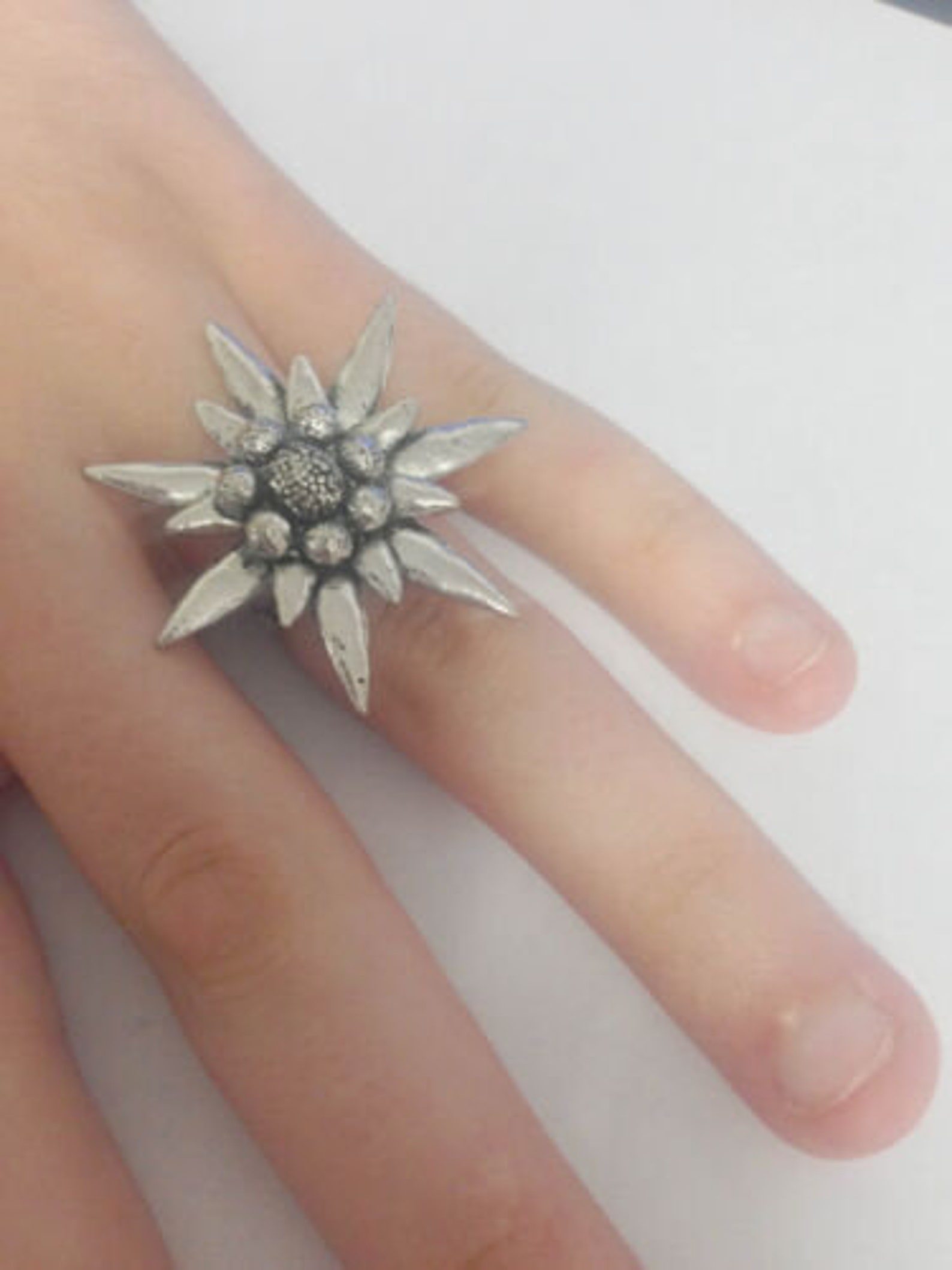 C1 Large Edelweiss Made of English Pewter on a GOLD or Silver ...