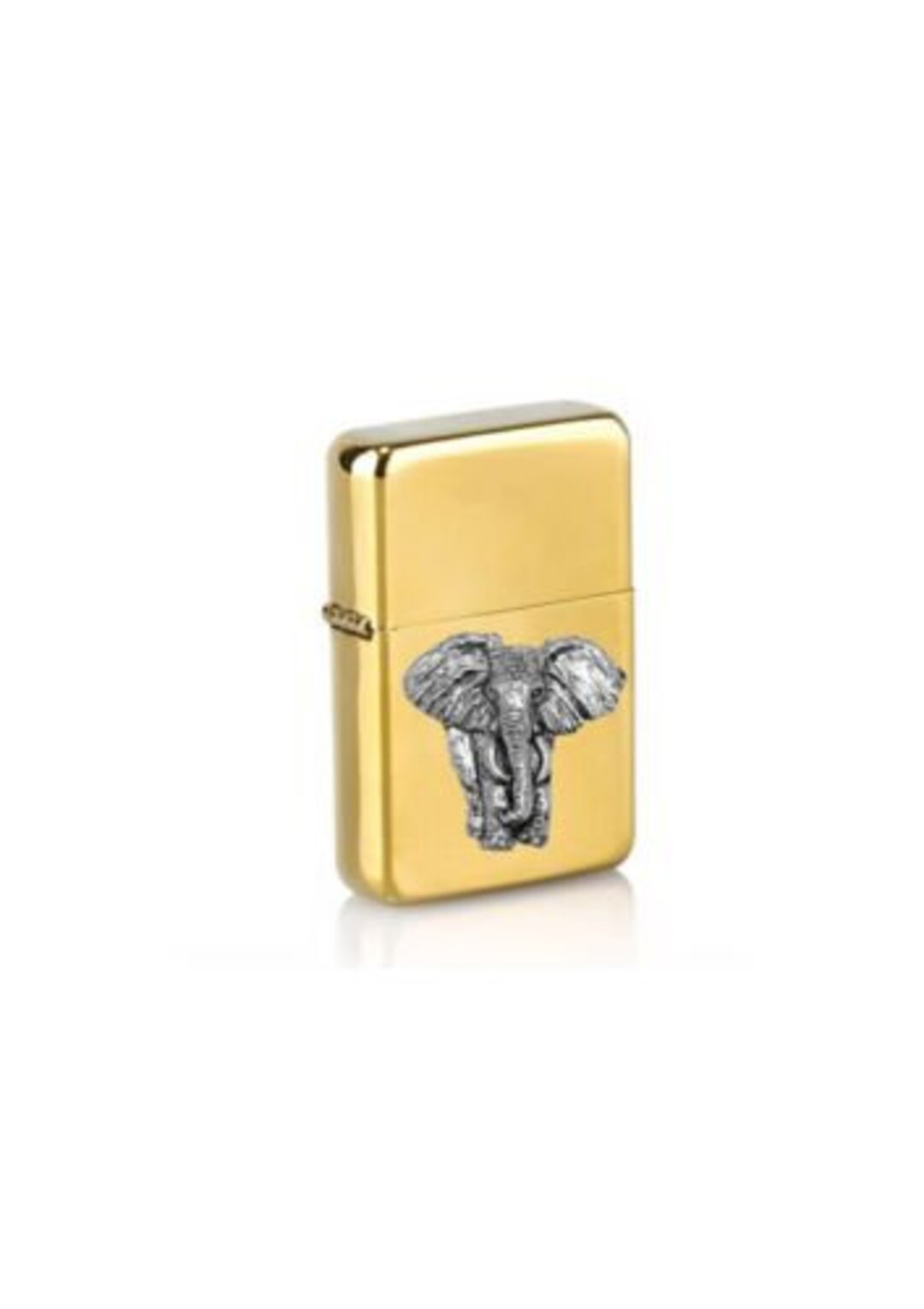 Stag Deer Elephant Emblem on a Flip Top Petrol Lighter Windproof Silver ...