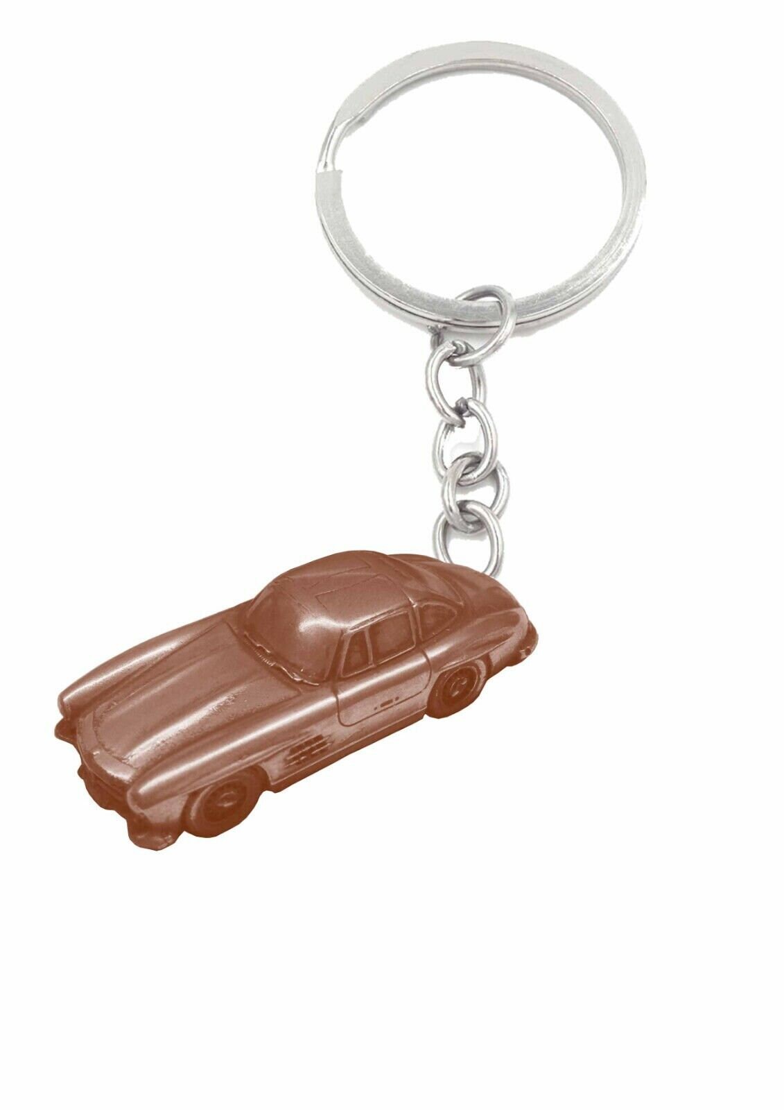 Ref157 Merc 300 SL gullwing Split-ring Keyring FULL Car Handmade Gold ...