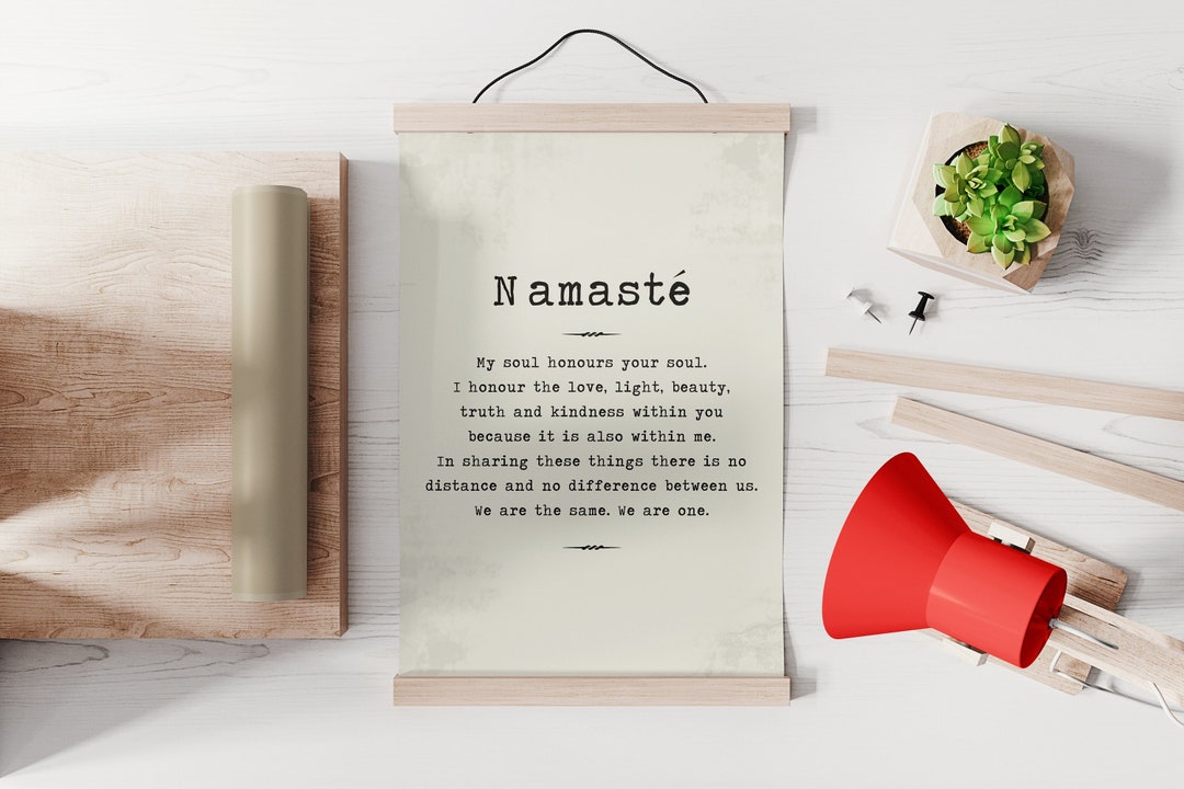 Namaste Meaning Poster, Ready to Hang, Yoga Gift - Etsy