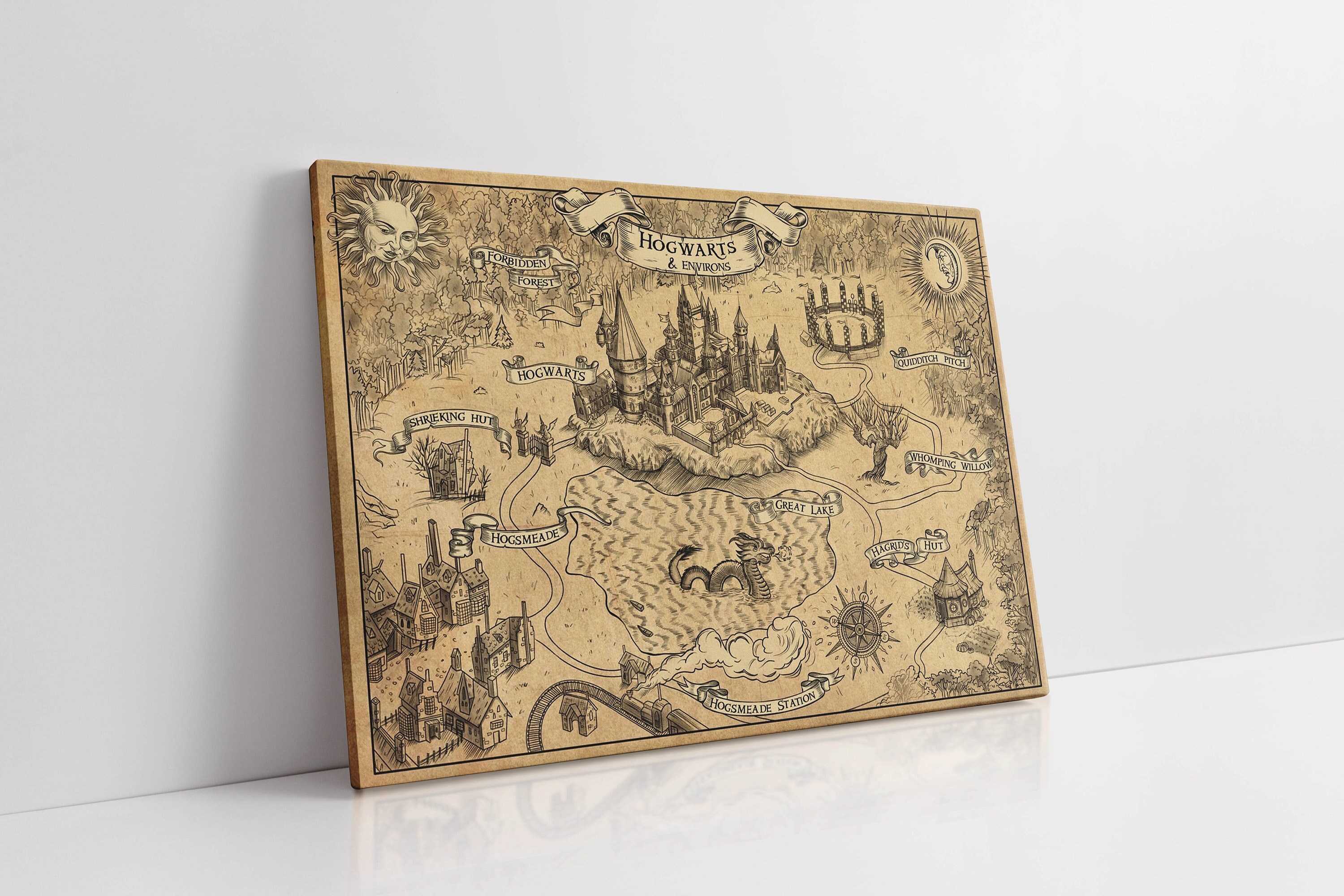 Hogwarts Map, Harry Potter Poster, Hogwarts Magical Wizarding School ...