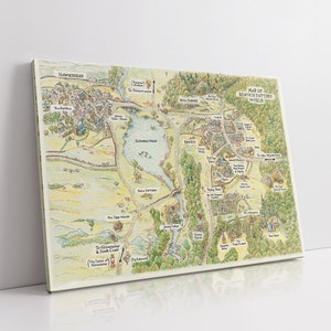 Peter Rabbit Watercolor Hanging Map - Kids Room Wall Decor - Nusery ...